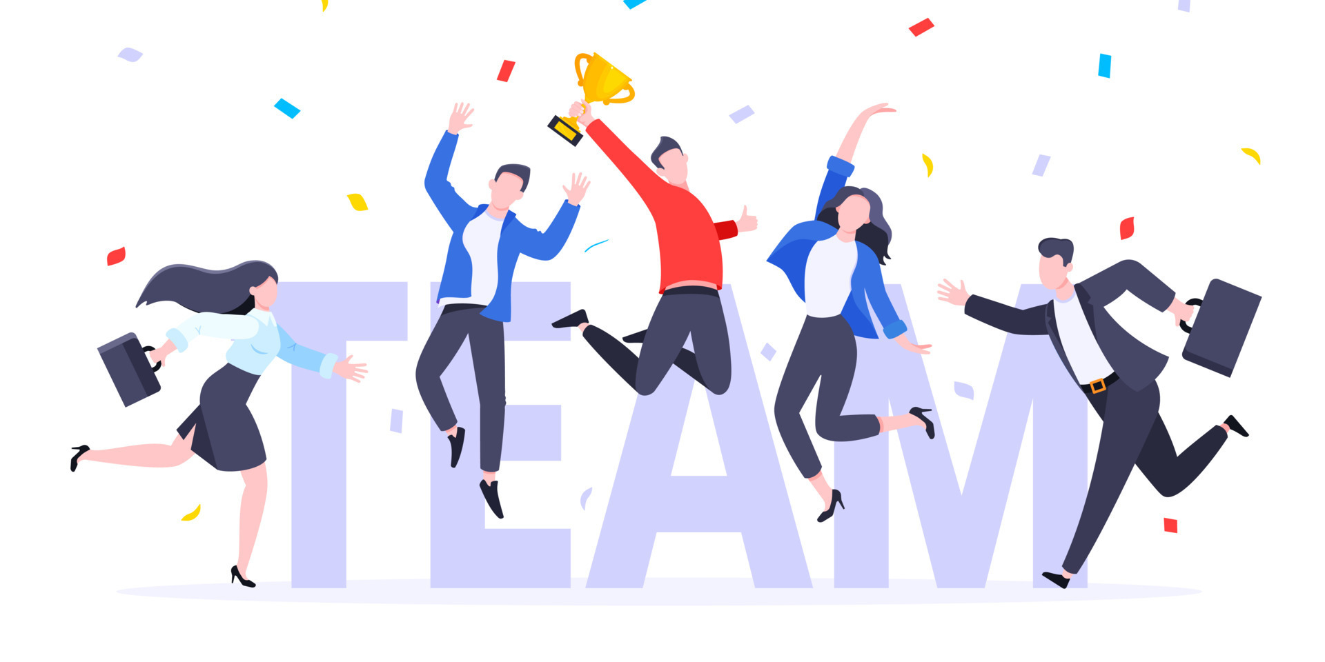 Happy business employee team winners award ceremony flat style design ... Happy business employee team winners award ceremony flat style design ...