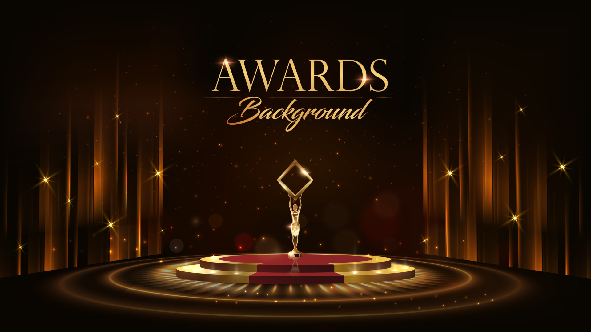 Red Maroon Golden Curtain Stage Award Background. Trophy on Round Red ... Red Maroon Golden Curtain Stage Award Background. Trophy on Round Red ...