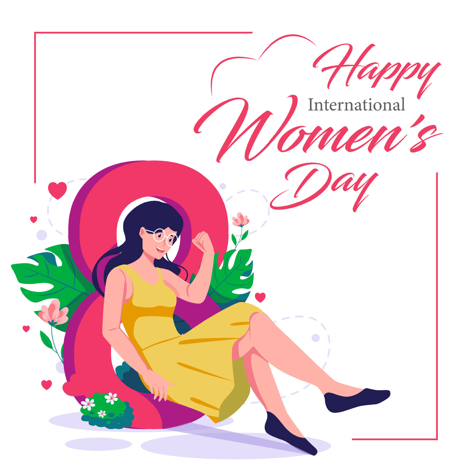Contento Internacional De Las Mujeres Día Modelo Diseño Social Medios