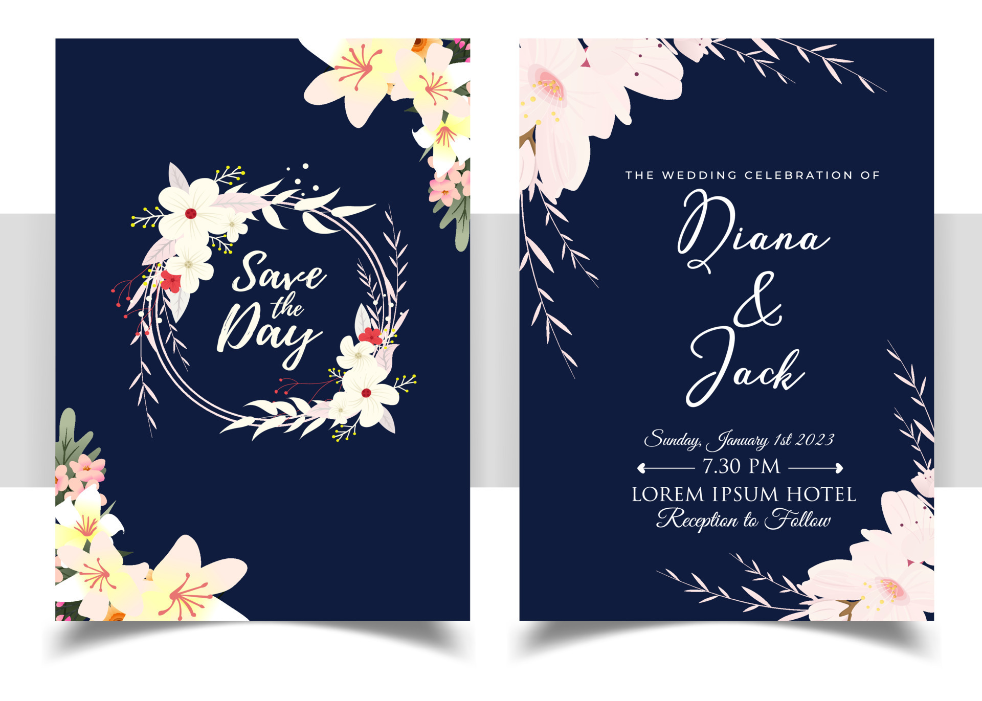 Invitation Card with beautiful blooming floral watercolor background ... Invitation Card with beautiful blooming floral watercolor background ...