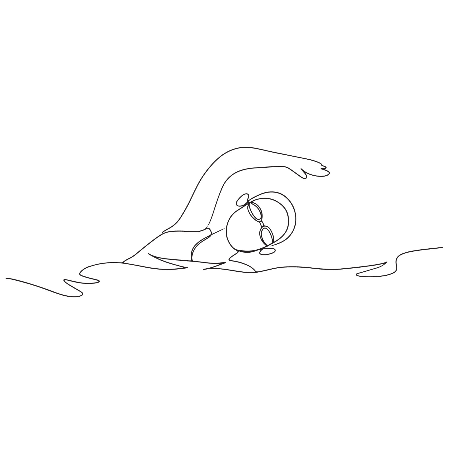 Swimming Line Art, Swimmer Outline Drawing, Simple Sketch, Outdoor ... Swimming Line Art, Swimmer Outline Drawing, Simple Sketch, Outdoor ...