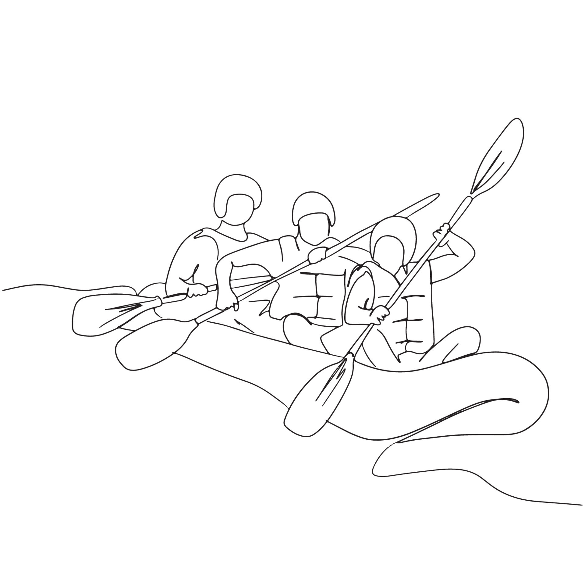 Canoe Line Art, Kayak Outline Drawing, Rafting Simple Sketch, Outdoor ... Canoe Line Art, Kayak Outline Drawing, Rafting Simple Sketch, Outdoor ...