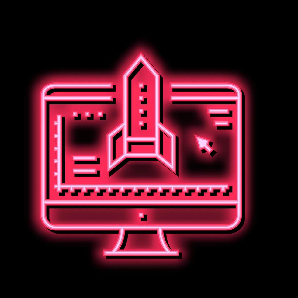 rocket modeling computer program color icon vector illustration ...