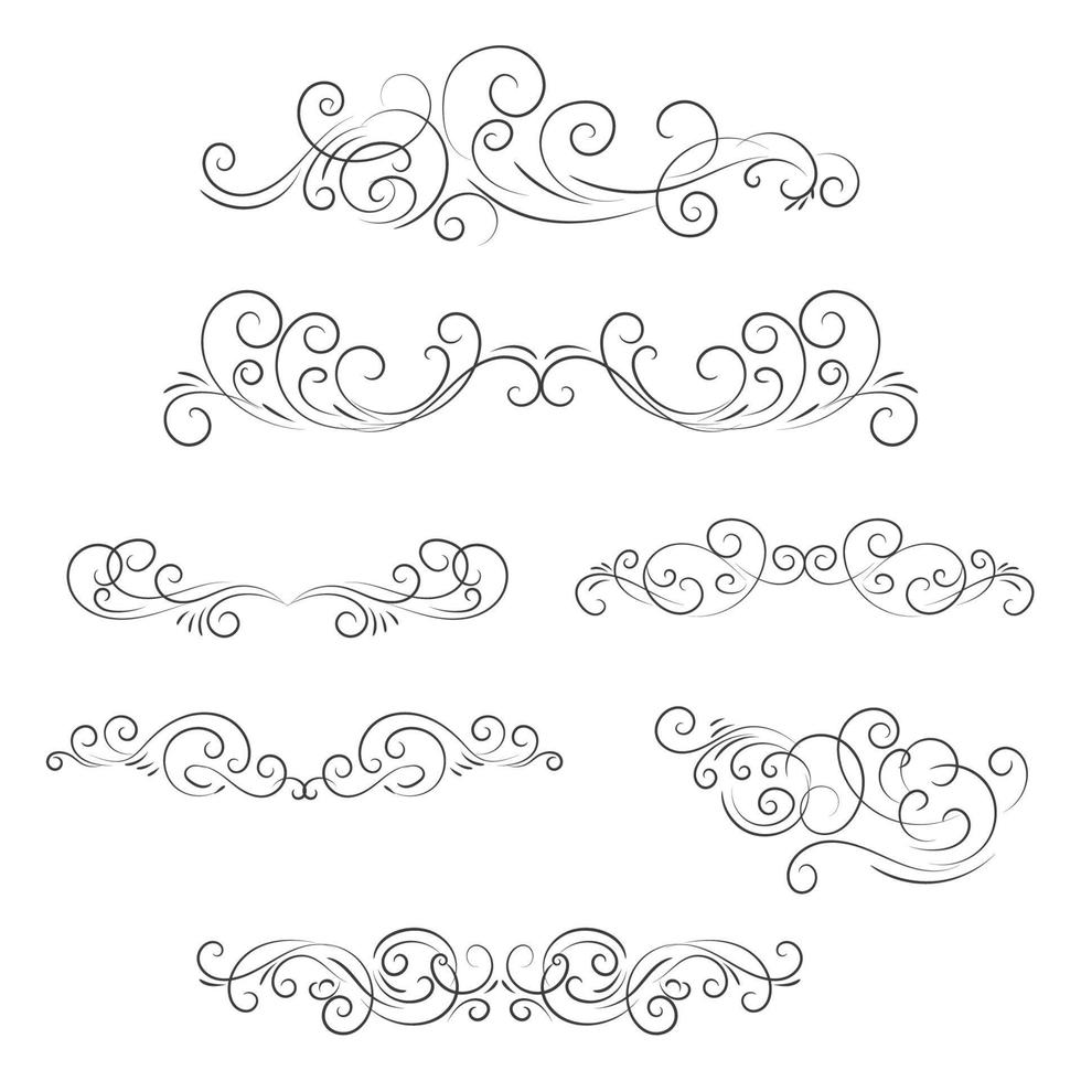 Ornamental Rule Lines in Different Design, Decorative dividers, Swirl ... Ornamental Rule Lines in Different Design, Decorative dividers, Swirl ...