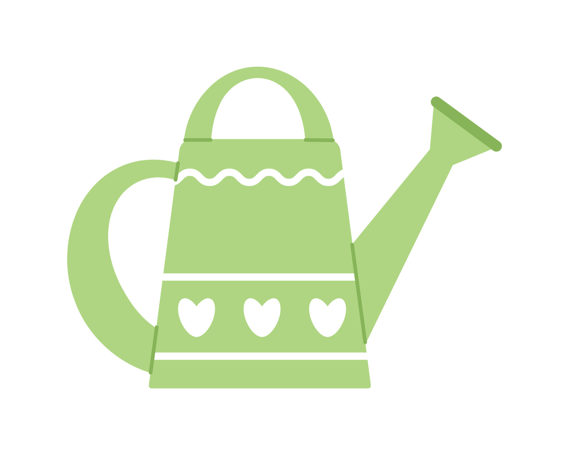 Colorful spring garden watering can with patterns. Cute gardening tool ...