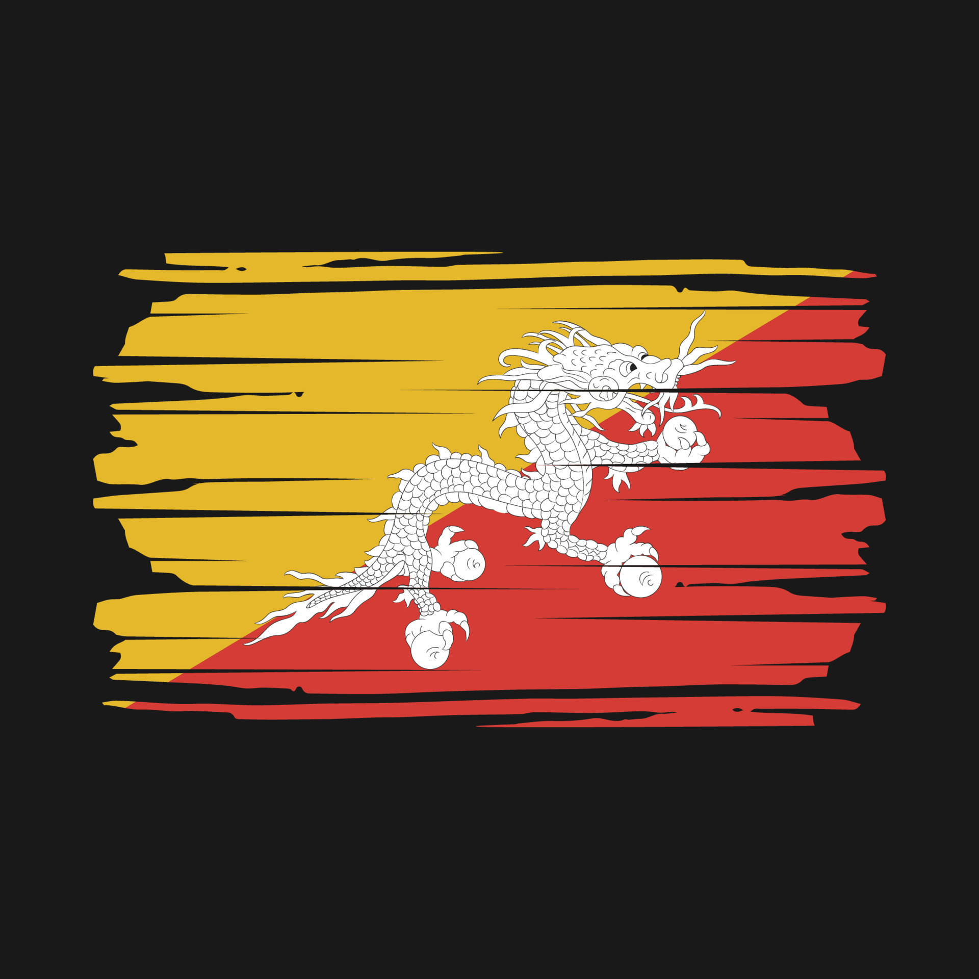 Bhutan Flag Brush Vector 20527215 Vector Art at Vecteezy
