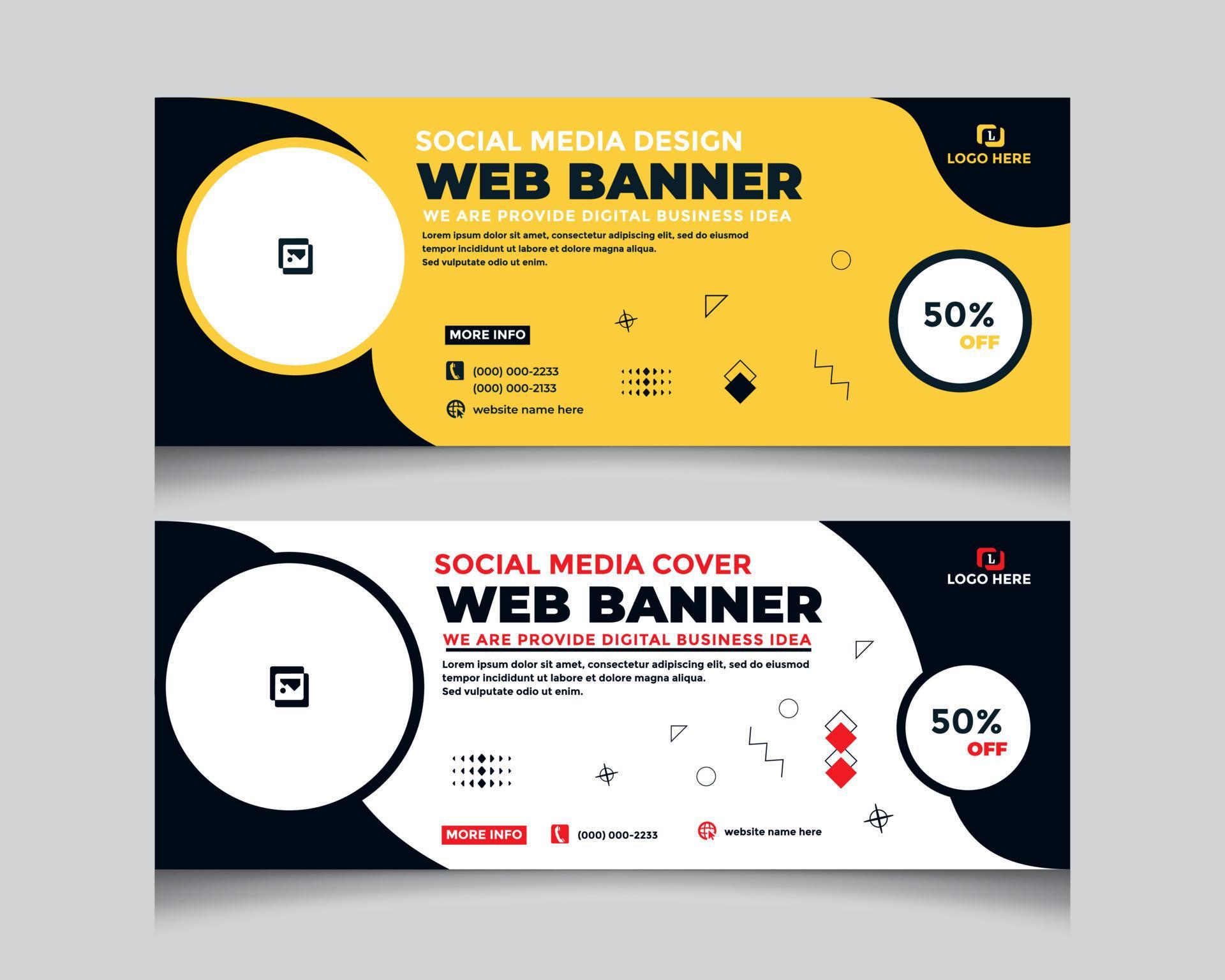 social media banner design set,social media cover, school banner ...
