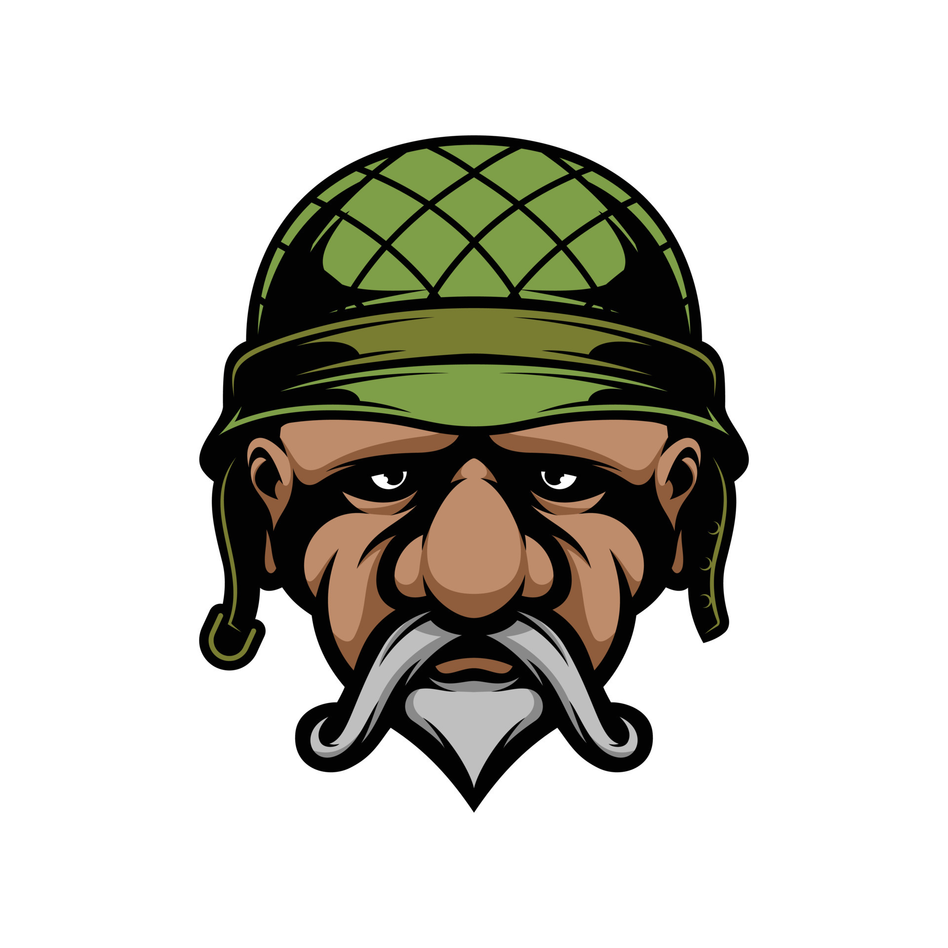 Old Man Soldier Mascot Logo Design Vector 20532677 Vector Art At Vecteezy
