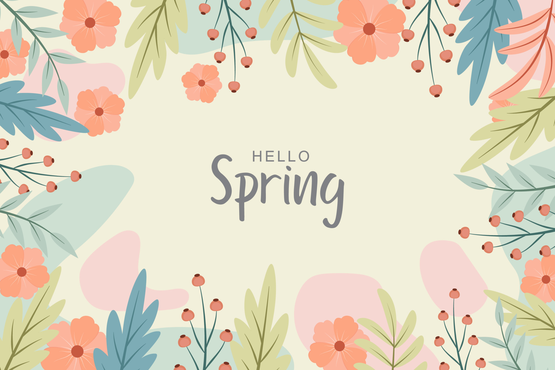 Beautiful spring background with hand drawn flowers 20533010 Vector Art ... Beautiful spring background with hand drawn flowers 20533010 Vector Art ...