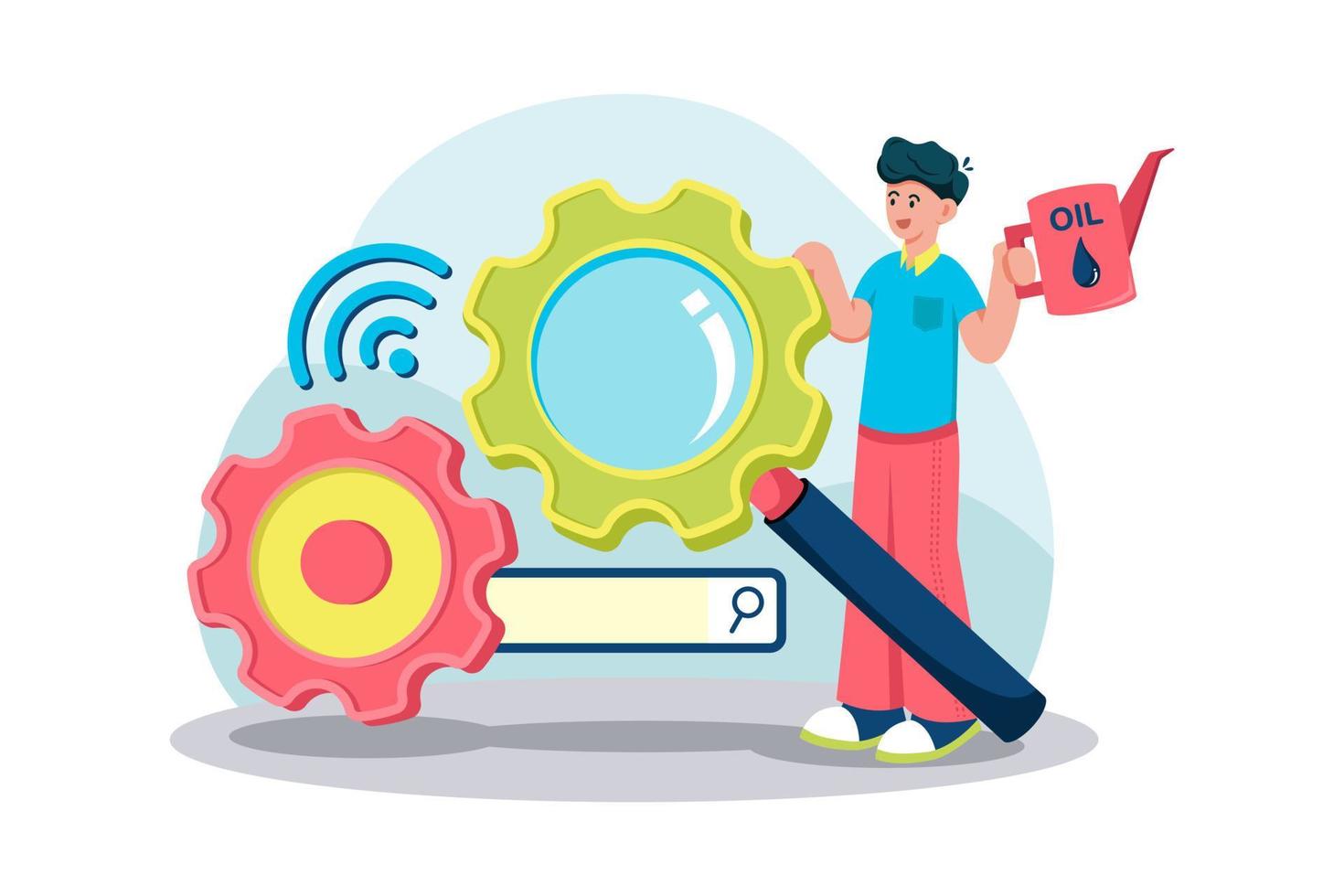 concepto de ilustración de optimización de motores de búsqueda sobre ... concepto de ilustración de optimización de motores de búsqueda sobre ...