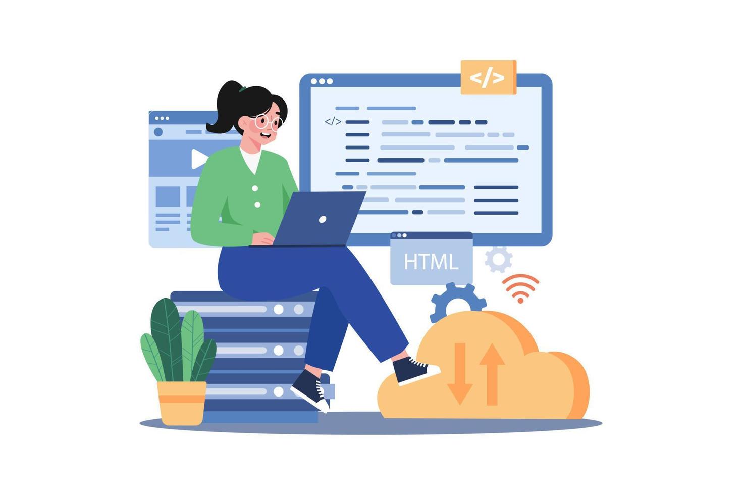 Programming Illustration concept on white background 20534533 Vector ...