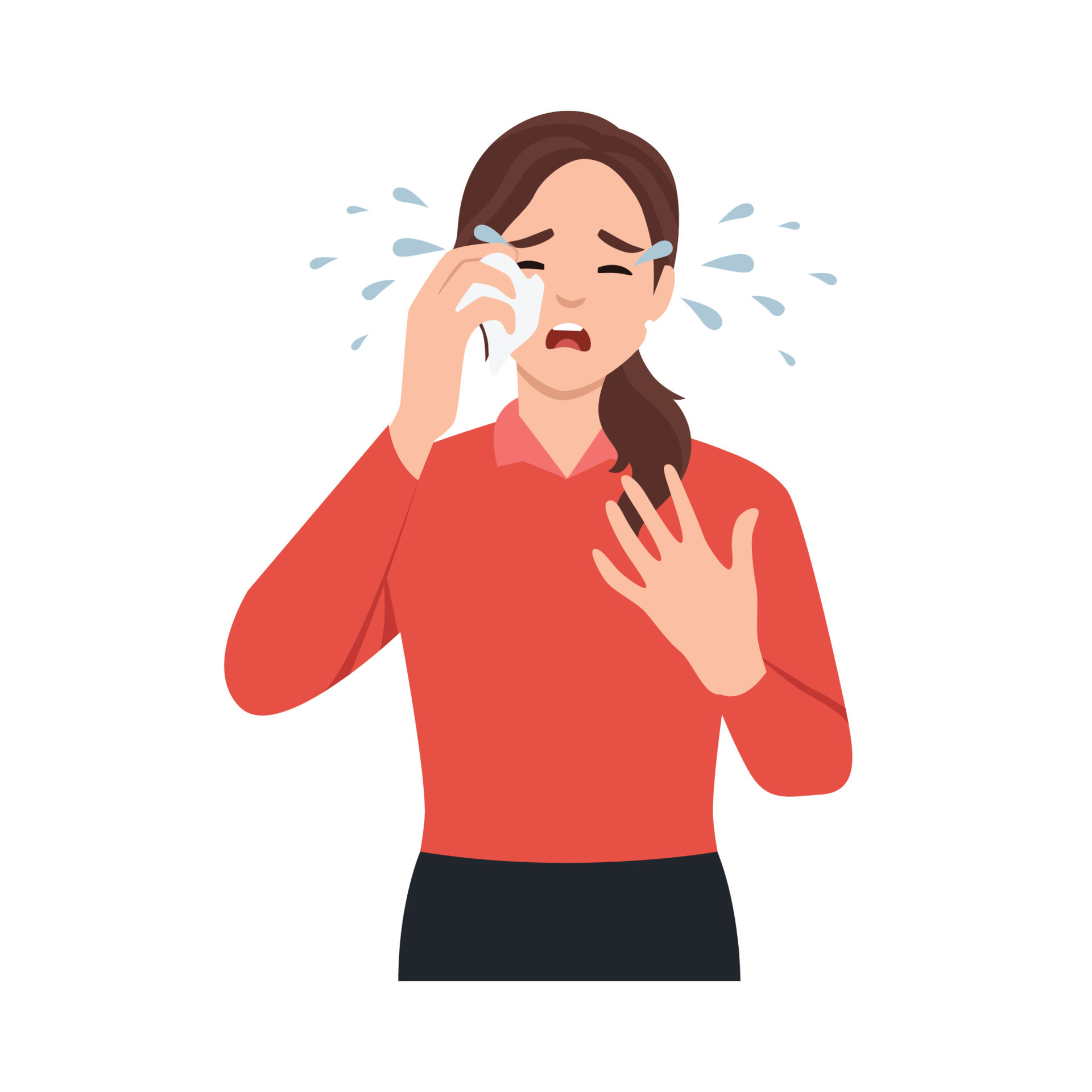 Beautiful Young Woman Crying And Wiping Tears From Her Eyes Woman