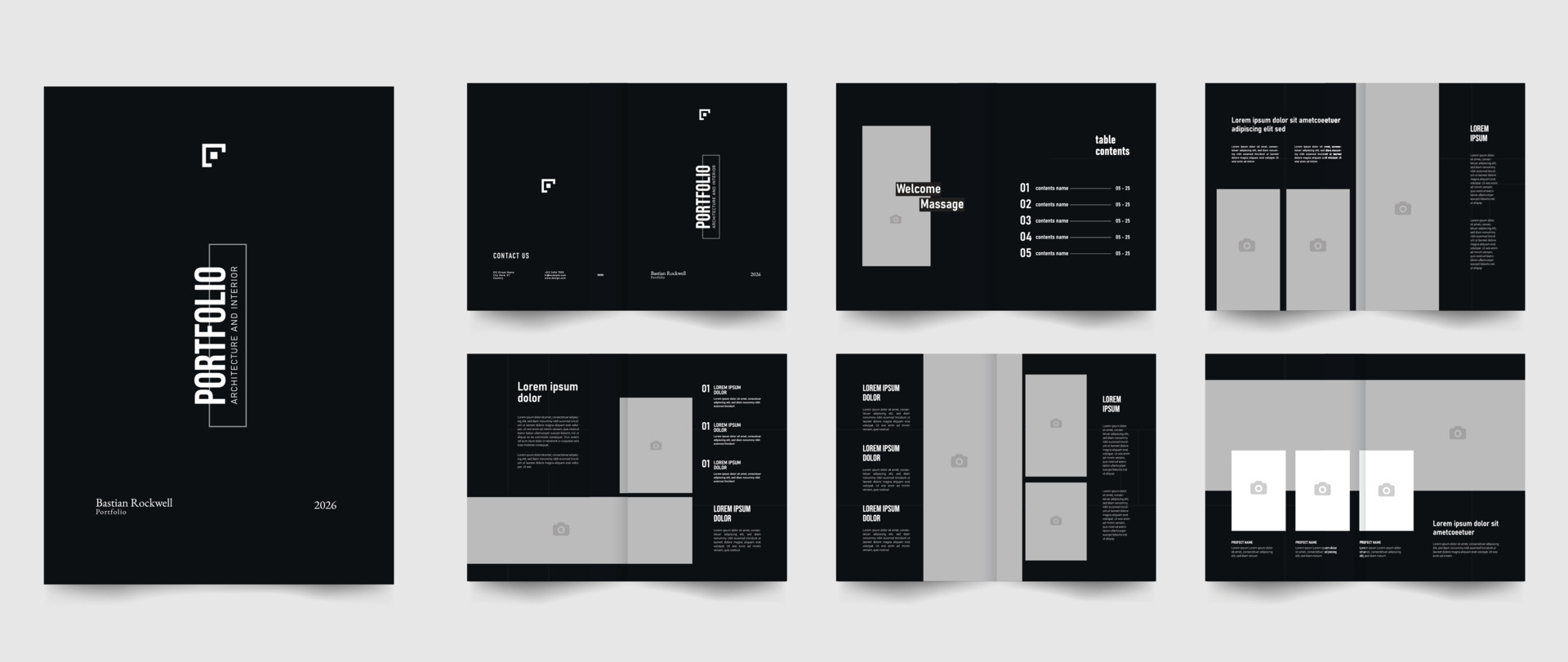 architecture portfolio design template, architectural portfolio layout ...