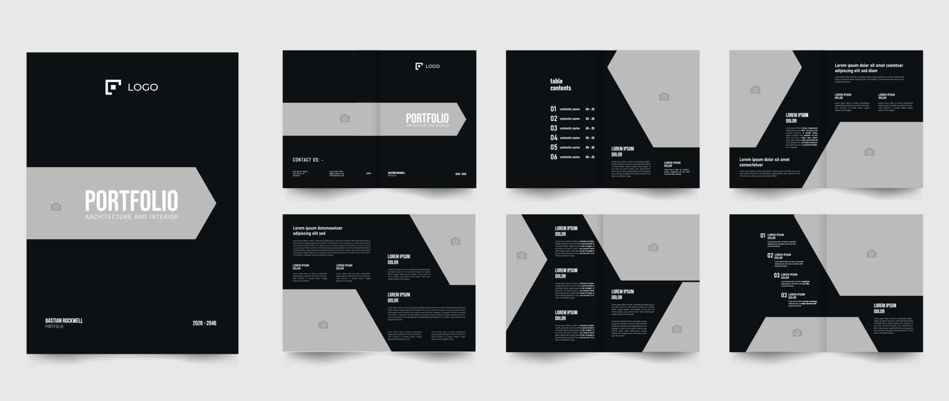 architecture portfolio design template, architectural portfolio layout ...