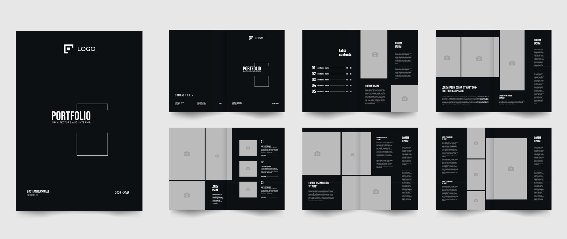 architecture portfolio design template, architectural portfolio layout ...