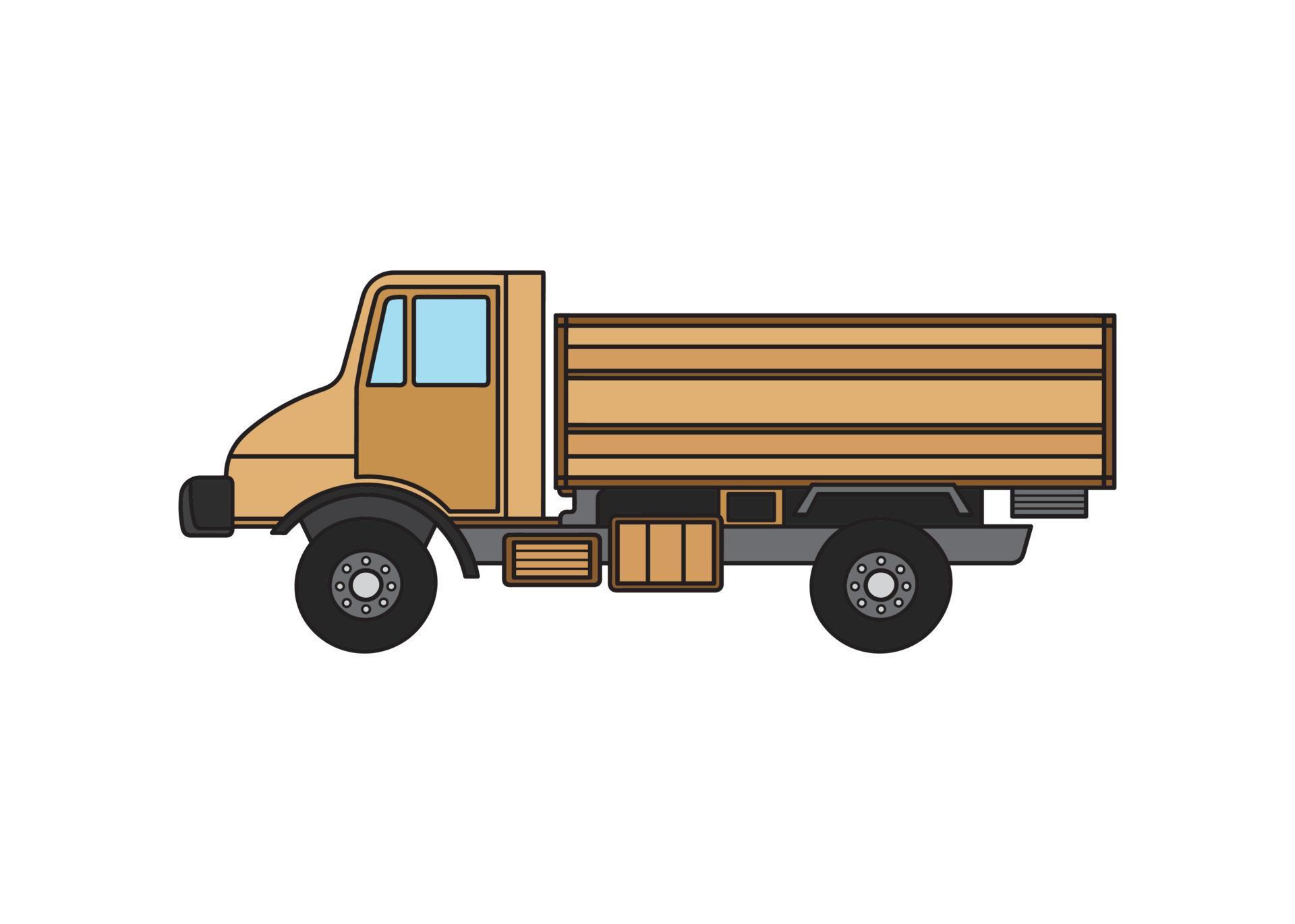 Vector illustration color children construction single dump truck ...