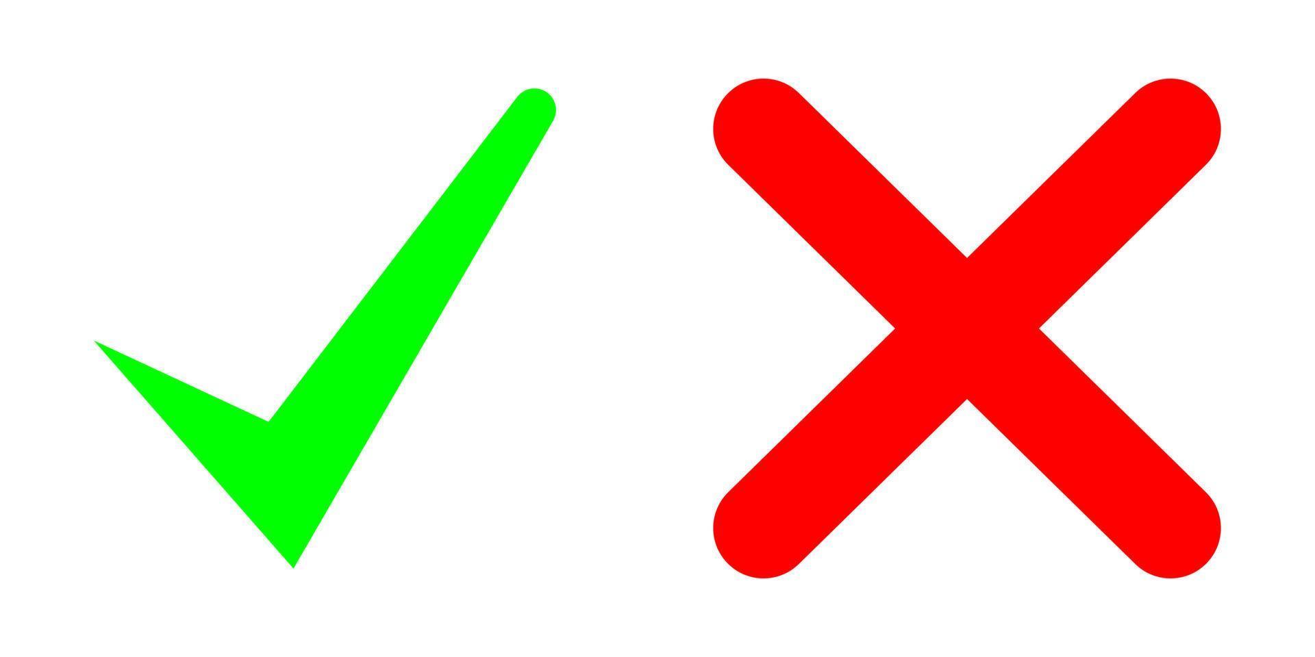 Wright And Wrong Line Icon Yes And No Icons Check Mark Icons Correct And Cross Symbol Agree