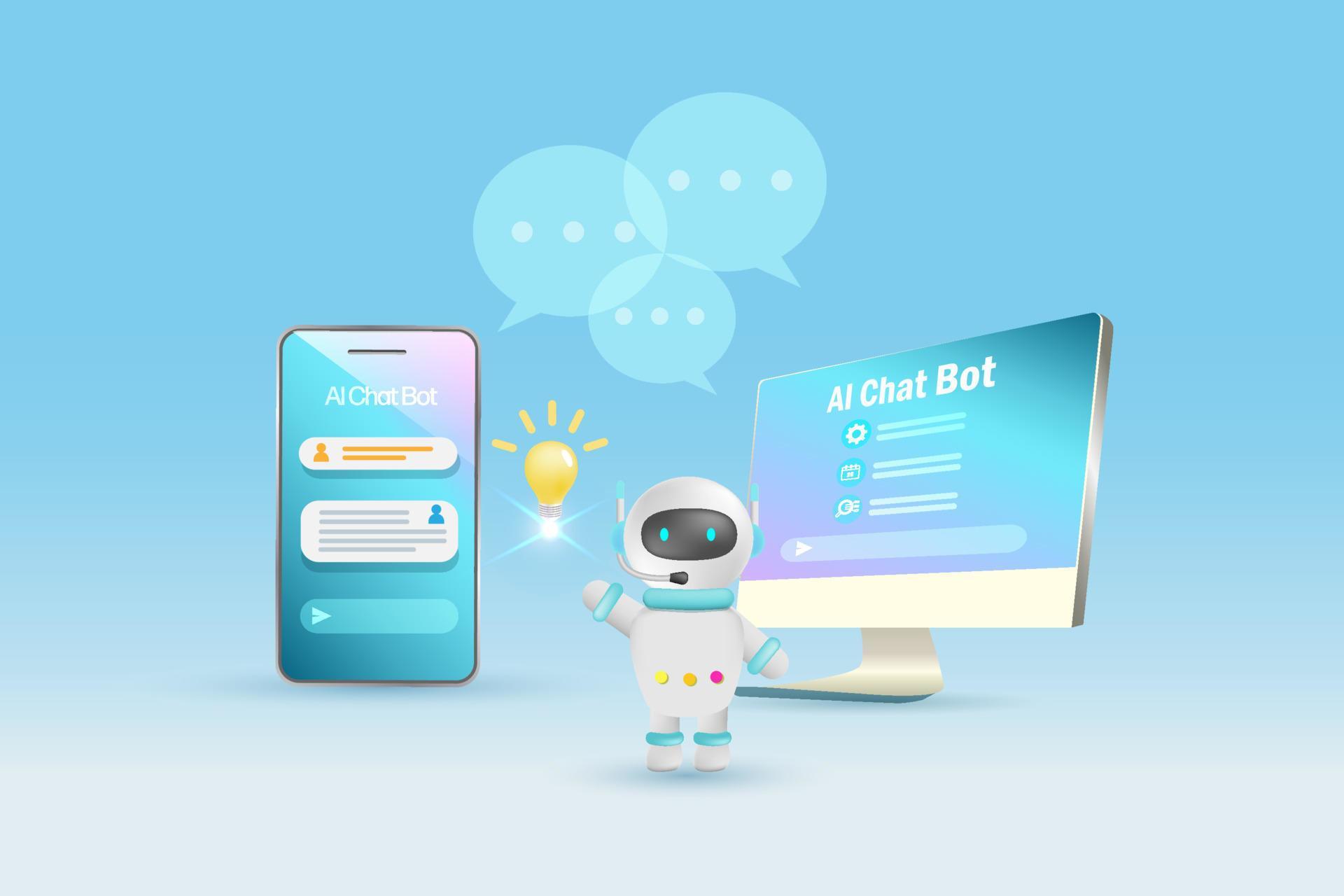 Ai Chat Bot On Computer Generate Smart Solution Answer To User Artificial Intelligence Robot