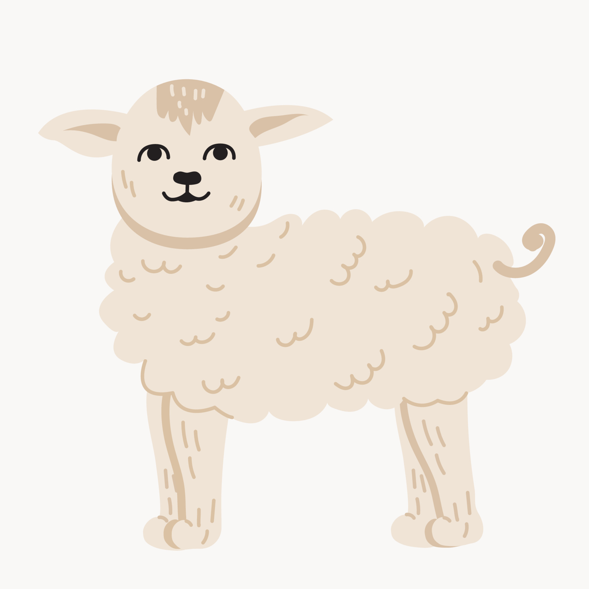 Cartoon Happy Lamb Isolated On White Background 20548507 Vector Art At Vecteezy