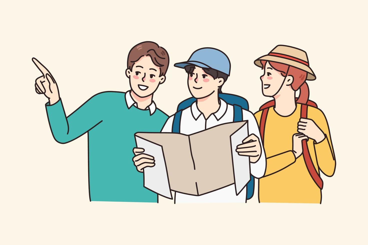 Local man help travelers couple find way. Male show tourists right way ... Local man help travelers couple find way. Male show tourists right way ...