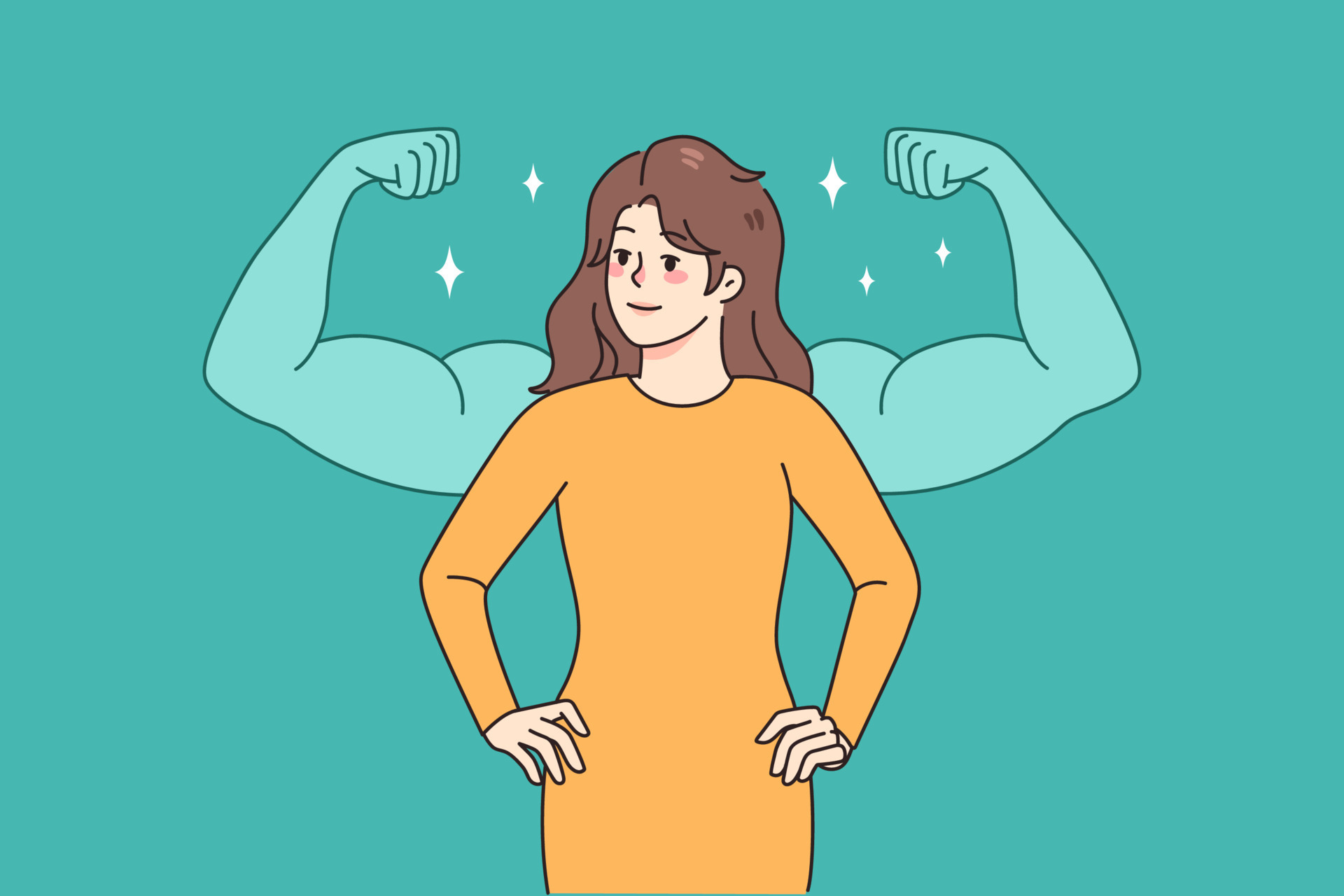 Female Muscle Arm Cartoon