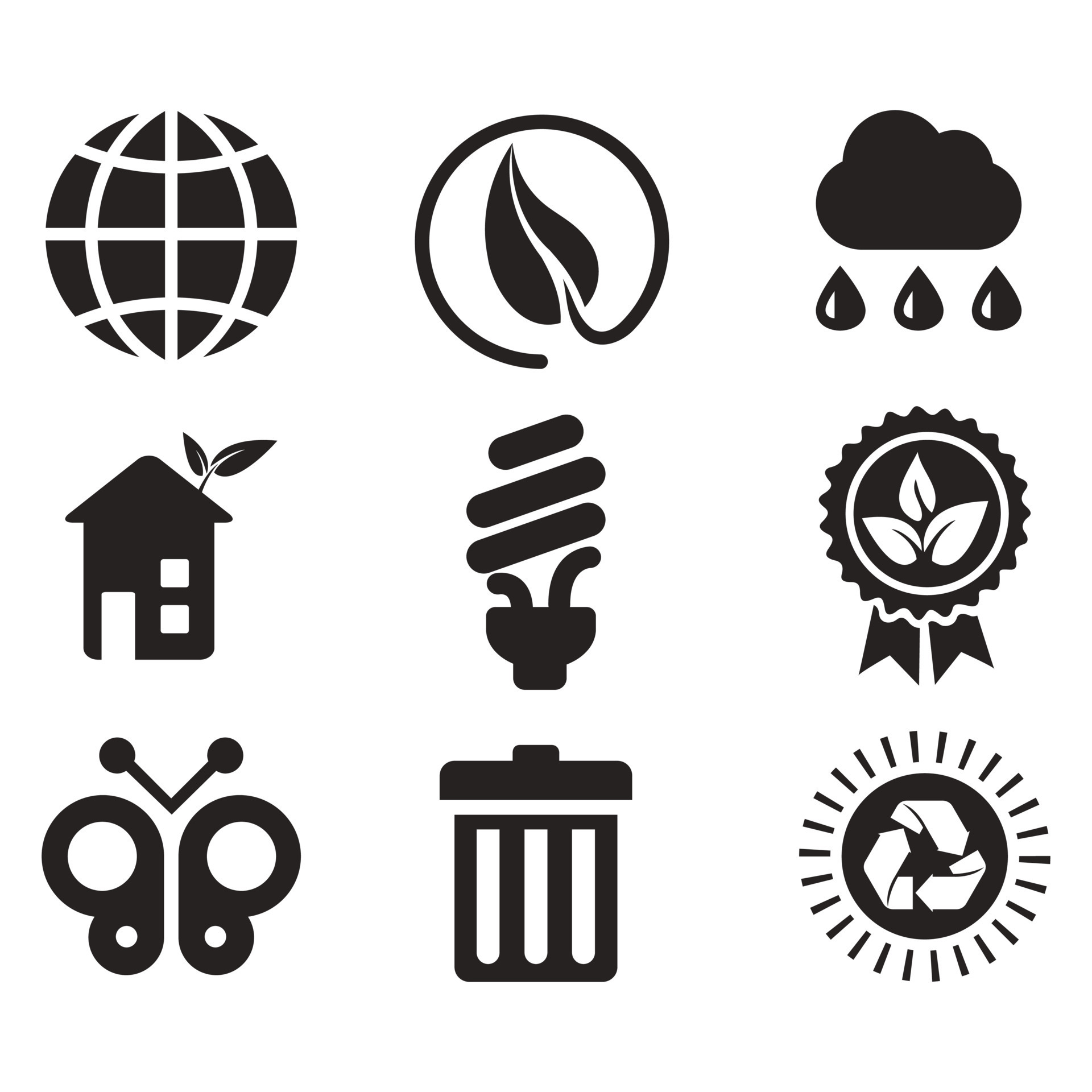 Environmental Issues Icon Set Collection Of Environment And Climate