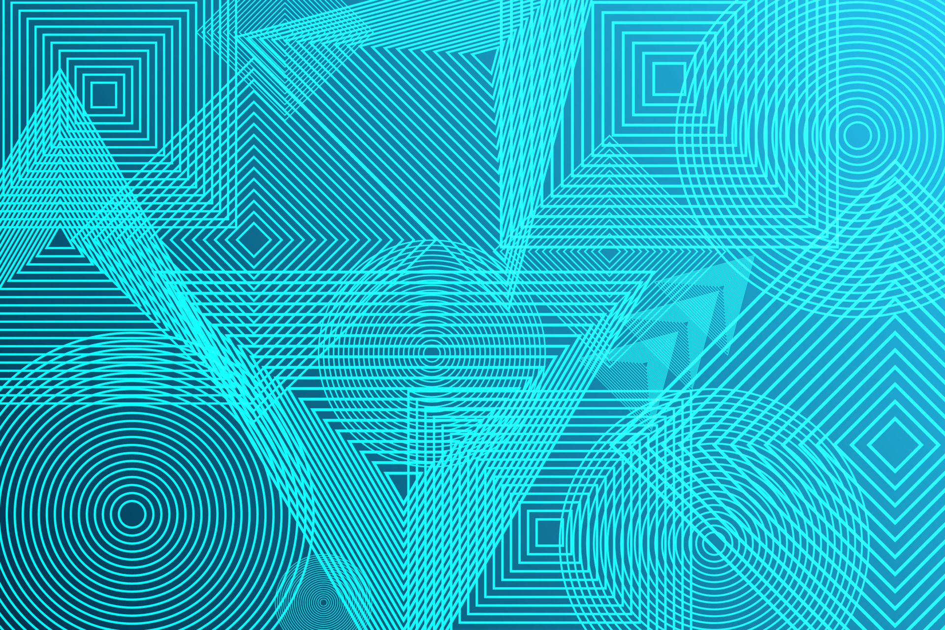 Pattern With Geometric Elements In Blue Tones Abstract Gradient