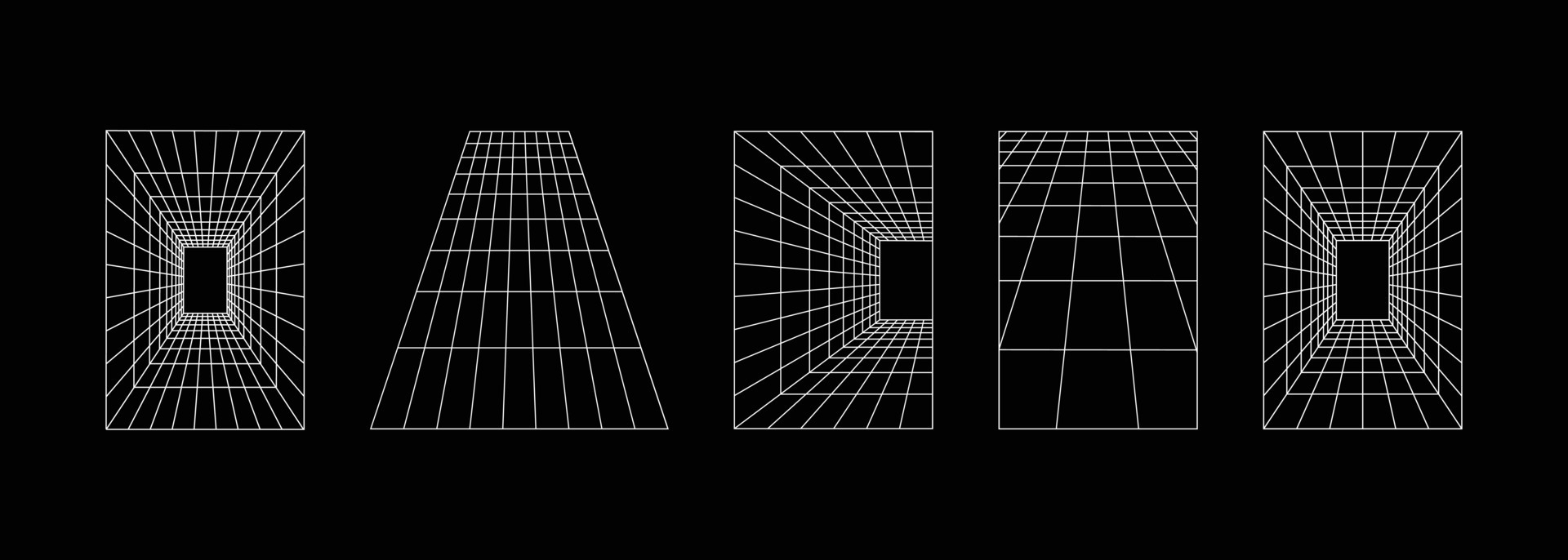 Rectangle Retro Futuristic Wireframe Element 20562083 Vector Art At