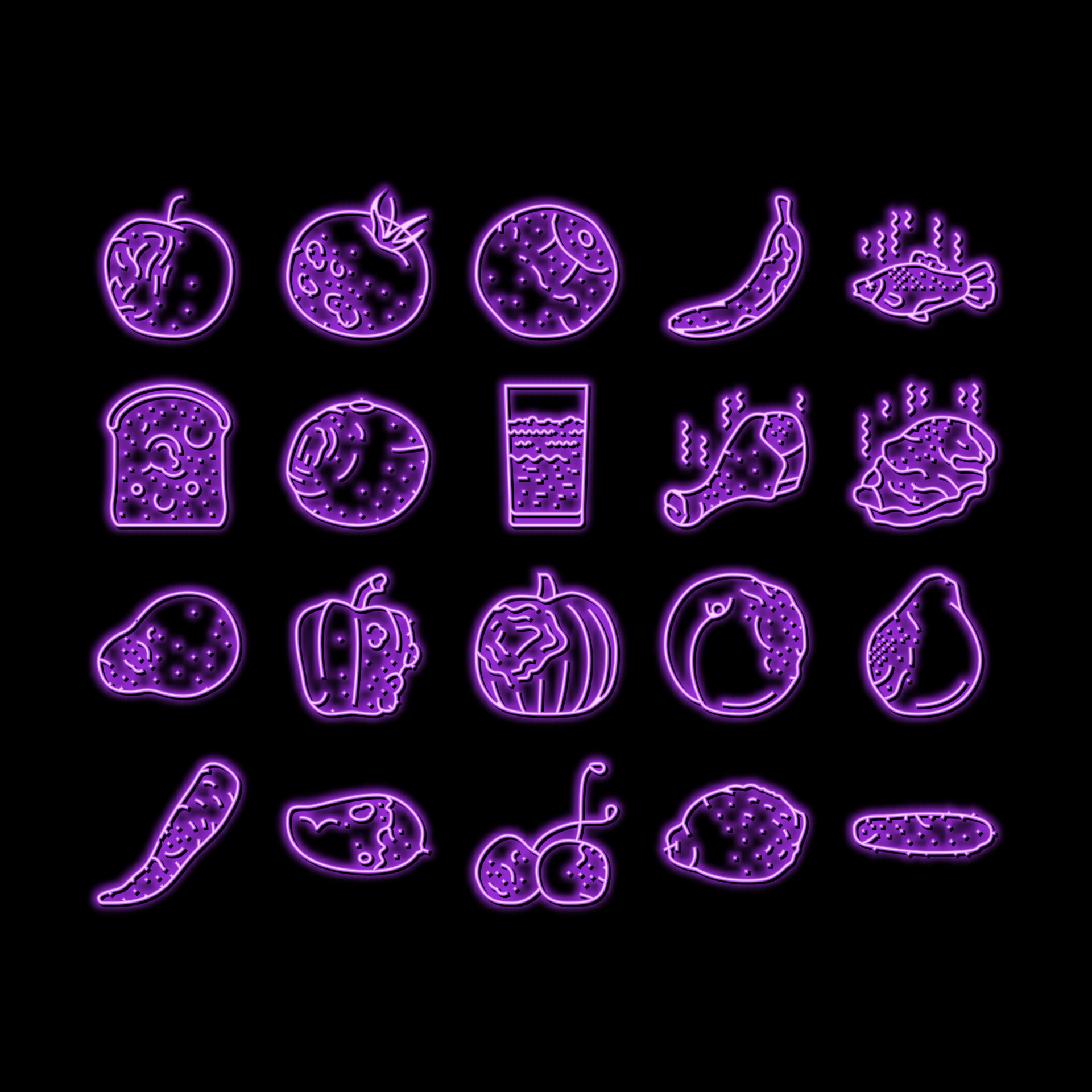 rotten food fruit waste garbage neon glow icon illustration 20573415 ... rotten food fruit waste garbage neon glow icon illustration 20573415 ...
