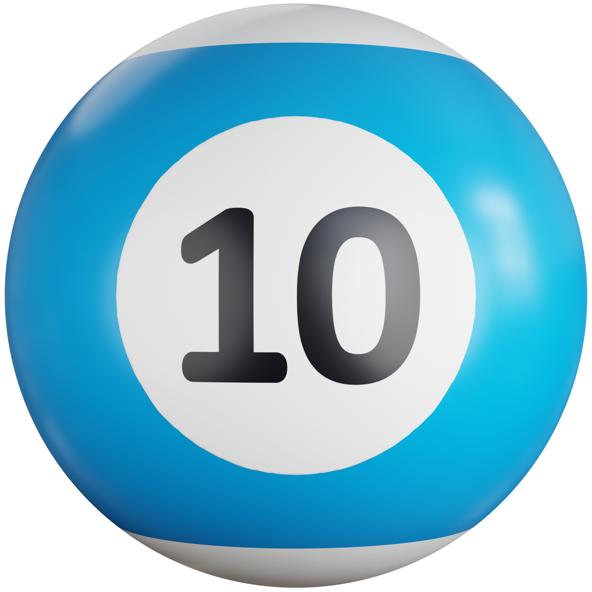 3D Icon Illustration Billiard Ball With Number Ten 20575868 PNG