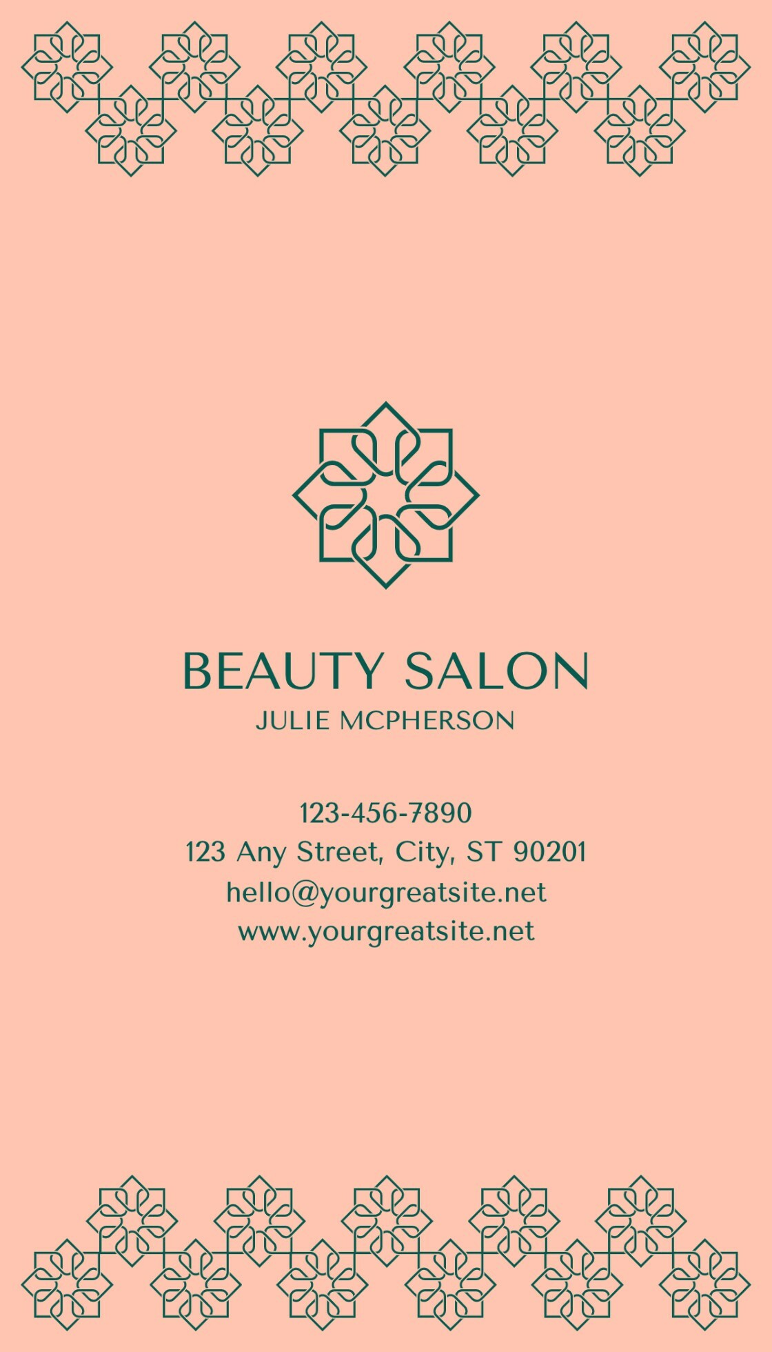 Beauty Salon Business Card Template 20576310 Template