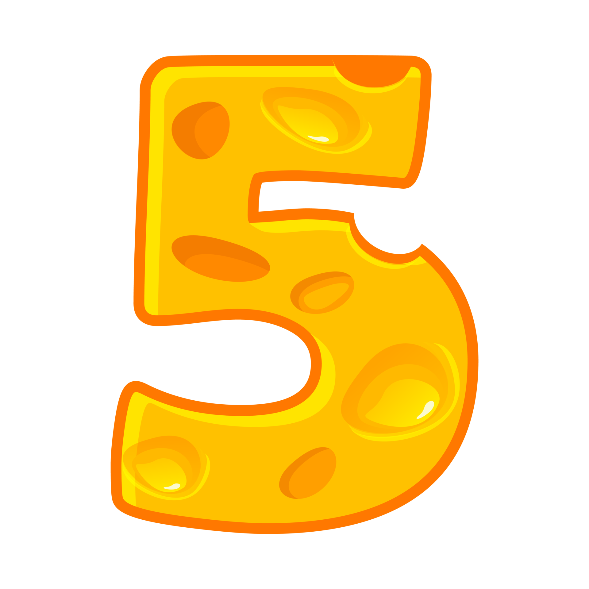 Käse Nummer 5. fünf Schriftart Kinder Nummer. Zahl 5 20576756 PNG