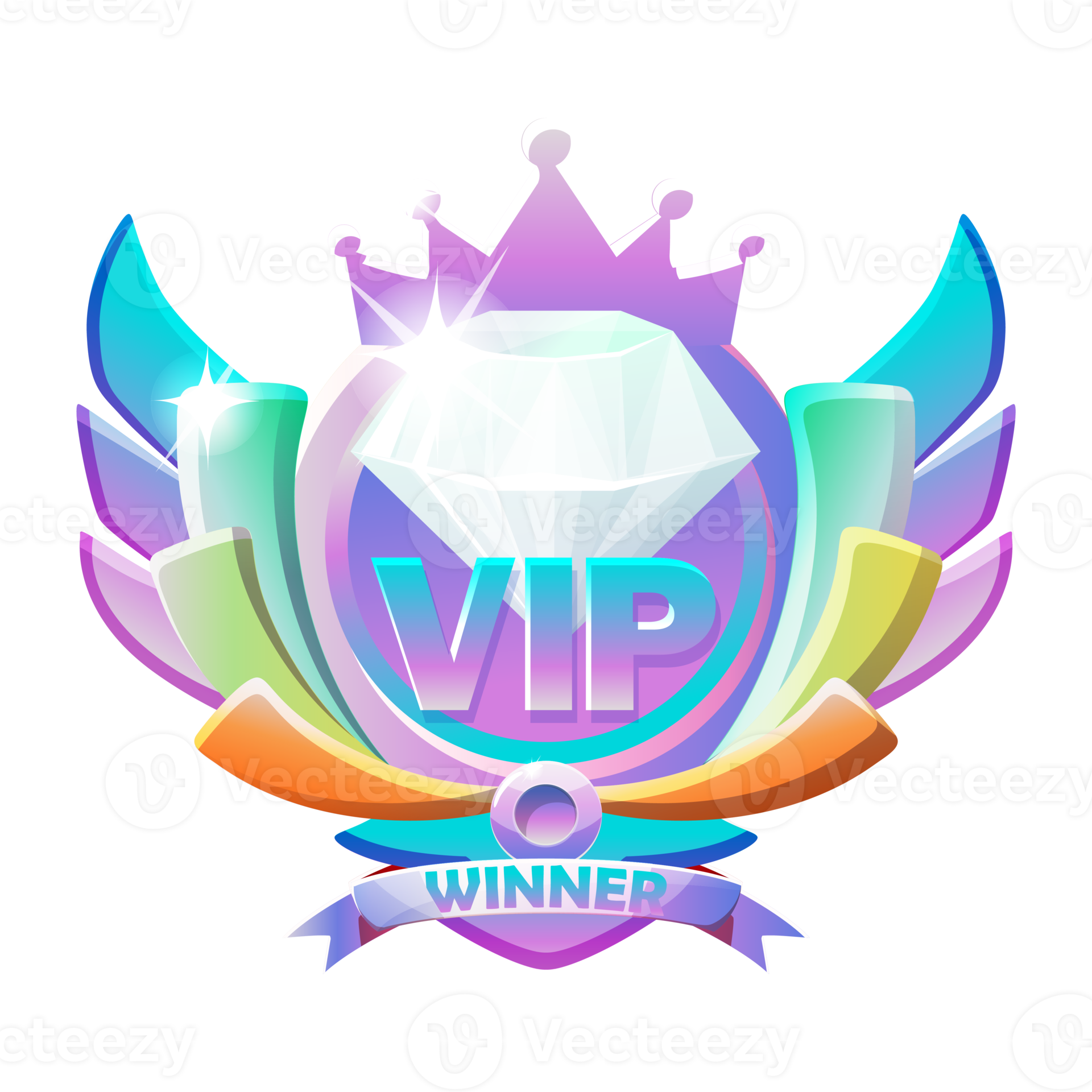Vip Game badges with Gem, award ribbon winner 20576757 PNG