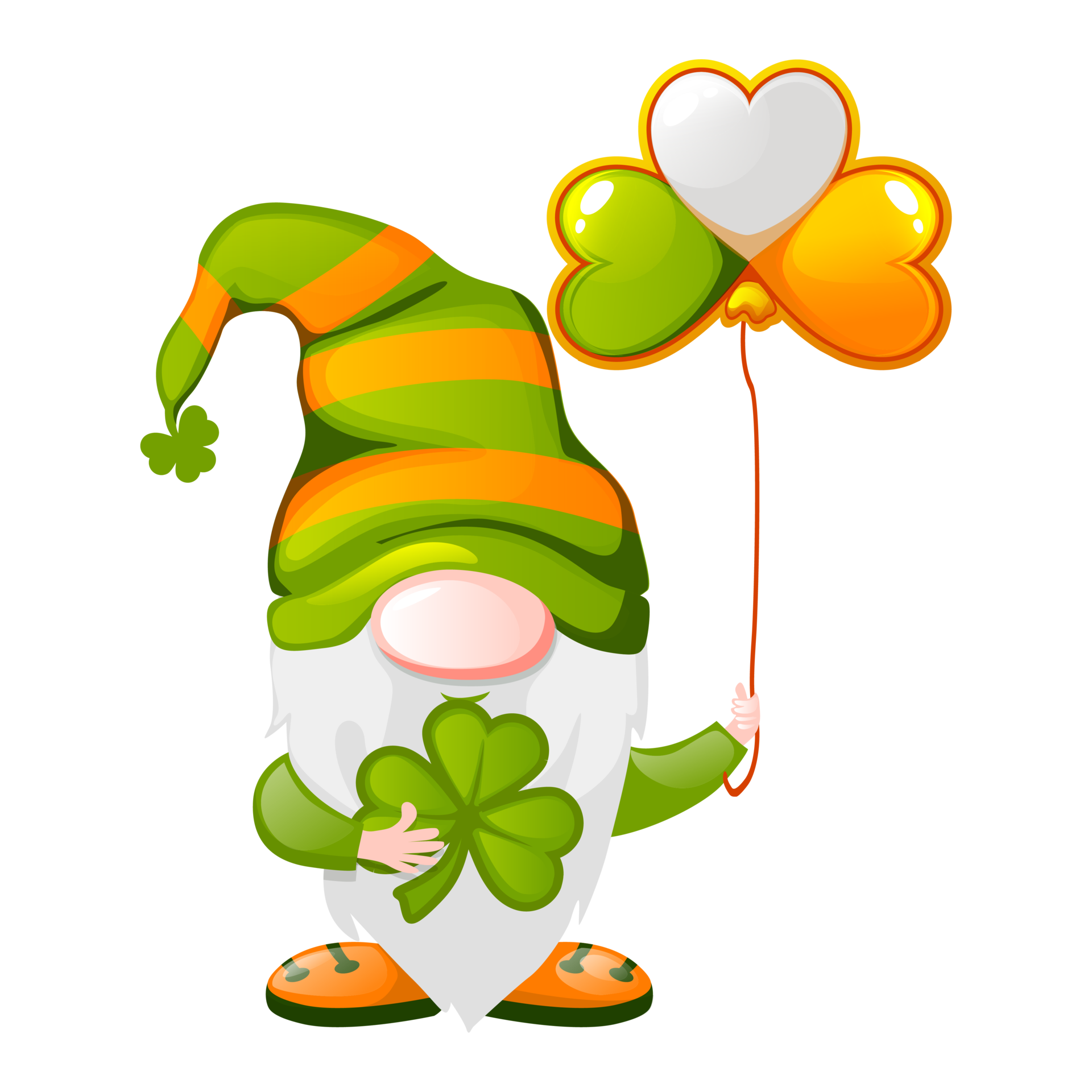 Free St Patricks Day Irish Gnome Holding Shamrocks Or Clovers 20576778