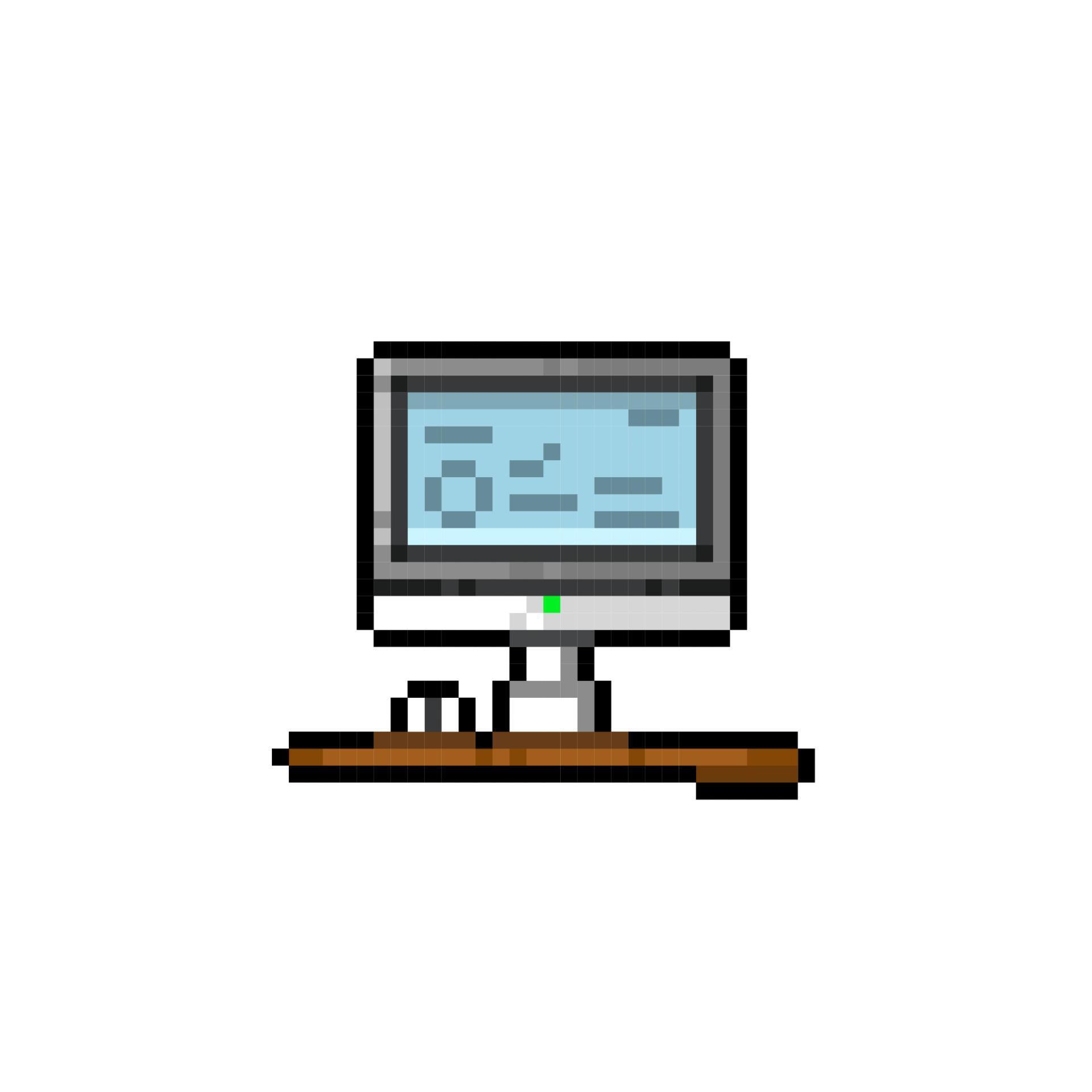 personal computer on desktop in pixel art style 20577111 Vector Art at ...