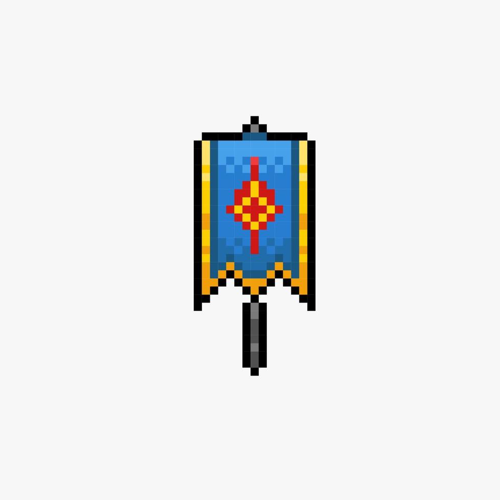 medieval blue flag in pixel art style 20577474 Vector Art at Vecteezy