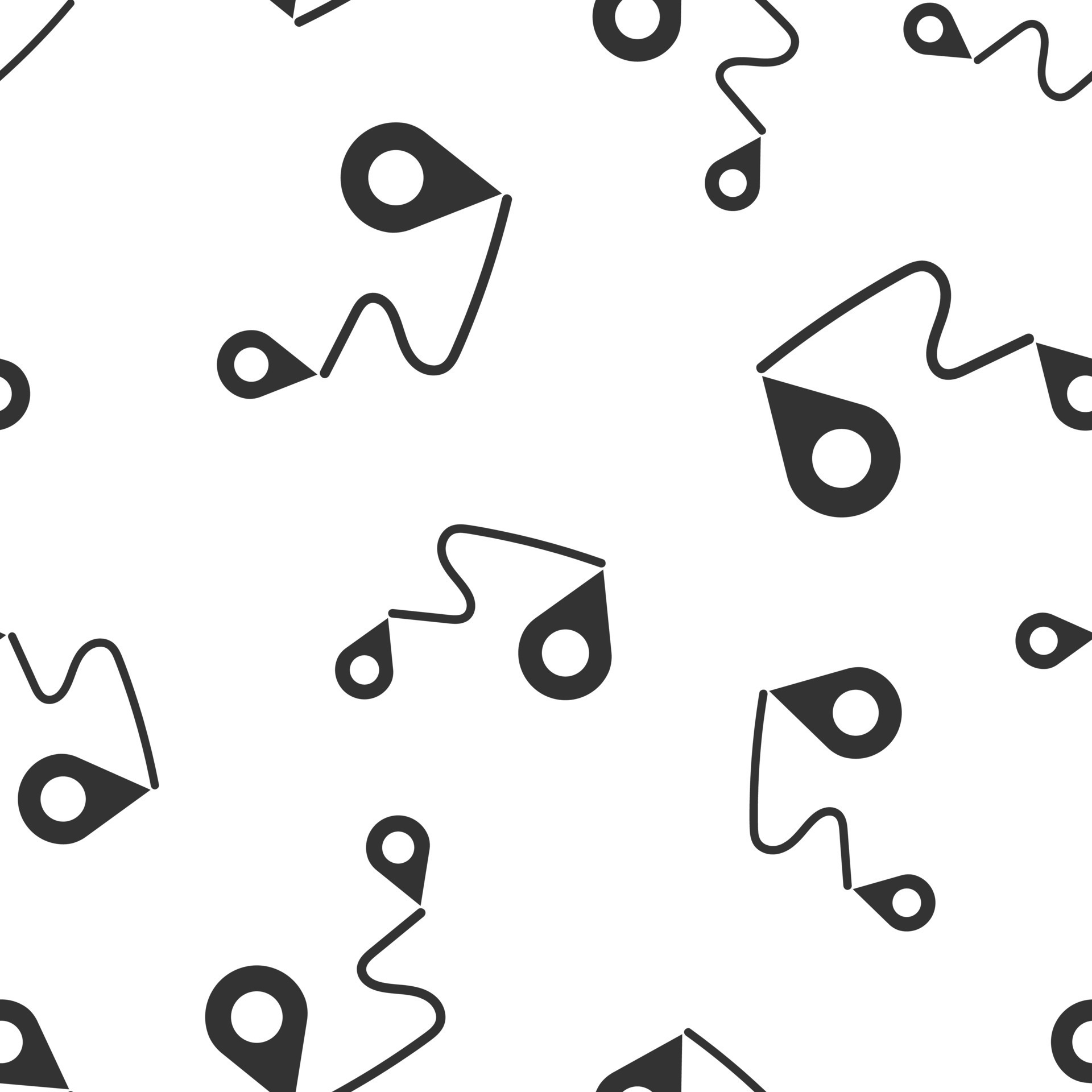 Distance Pin Icon Seamless Pattern Background Gps Navigation Vector