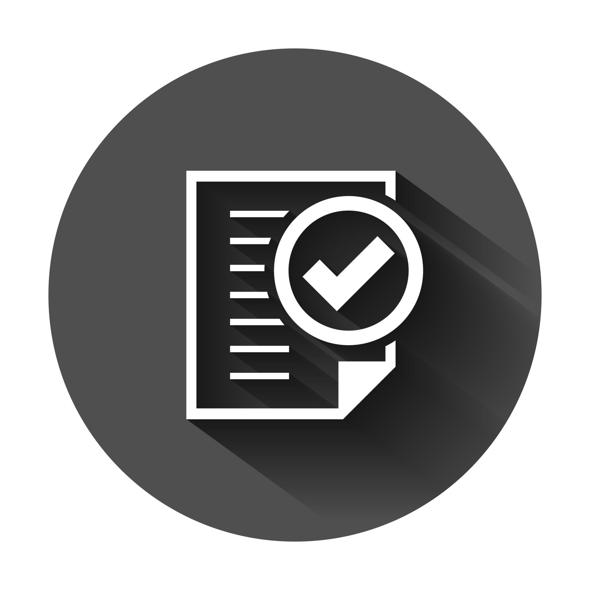 Compliance document icon in flat style. Approved process vector ...