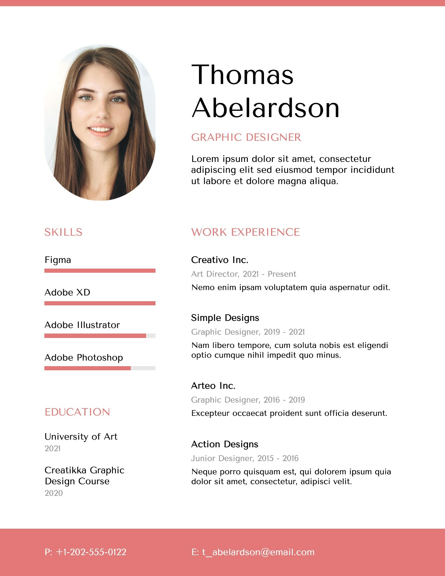 Simple Red Resume Template 20579065 Template