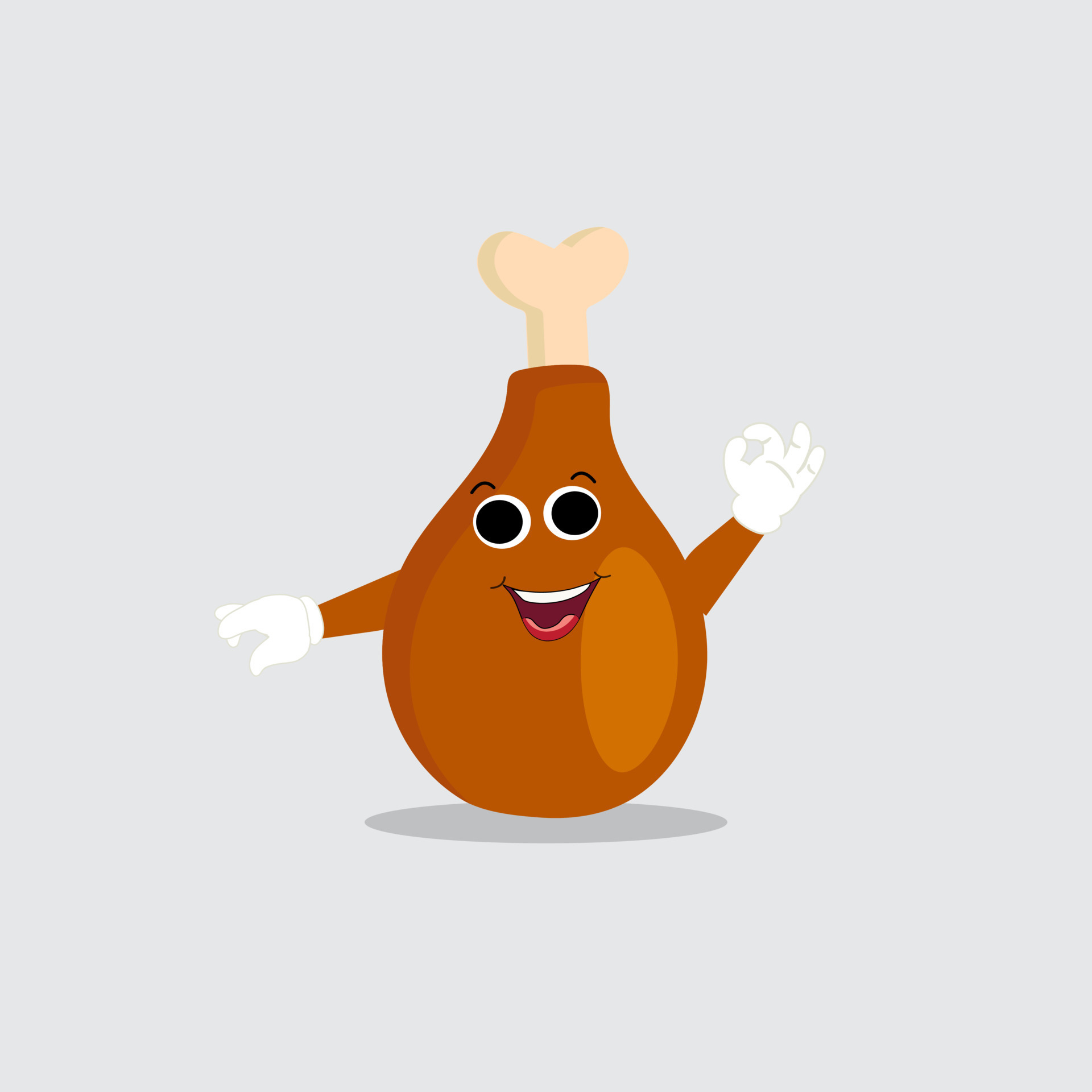 Fried Chicken Chicken Thighs Icon Vector Fried Chicken Icon Cute