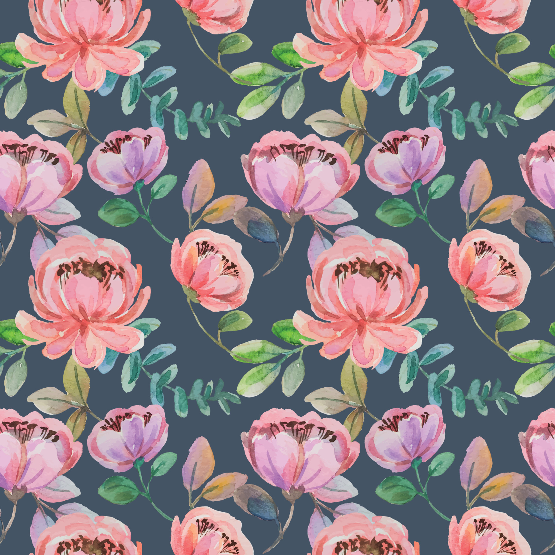 Seamless Pattern Watercolor Flower 20580280 Vector Art At Vecteezy