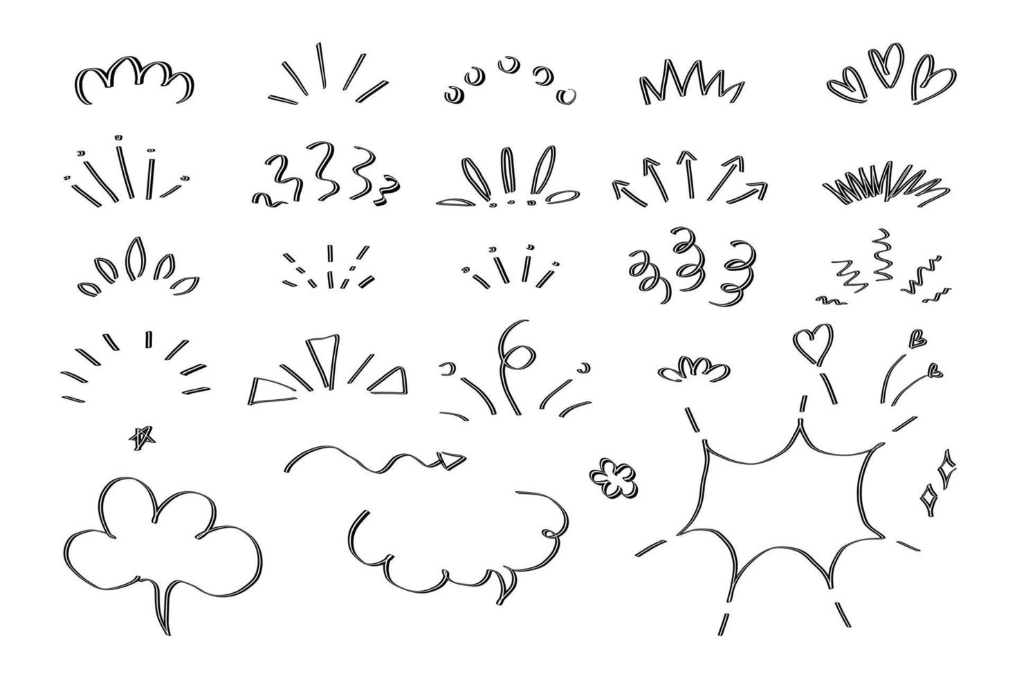 Cartoon doodle pop surprise line icons for decoration design. Comic ...