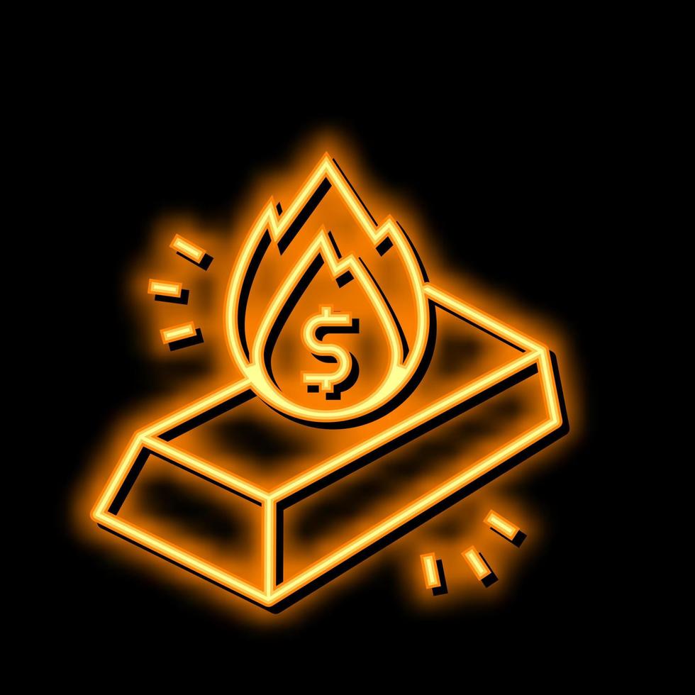 Gold Asset Inflation Neon Glow Icon Illustration 20581954 Vector Art At