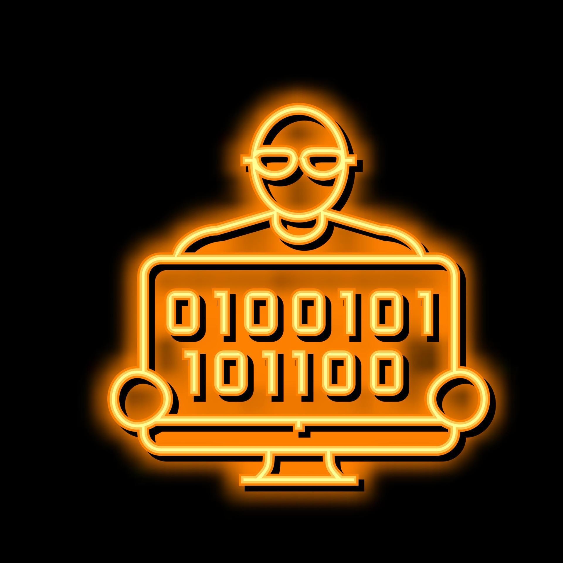 coder programmer business neon glow icon illustration 20583887 Vector ...
