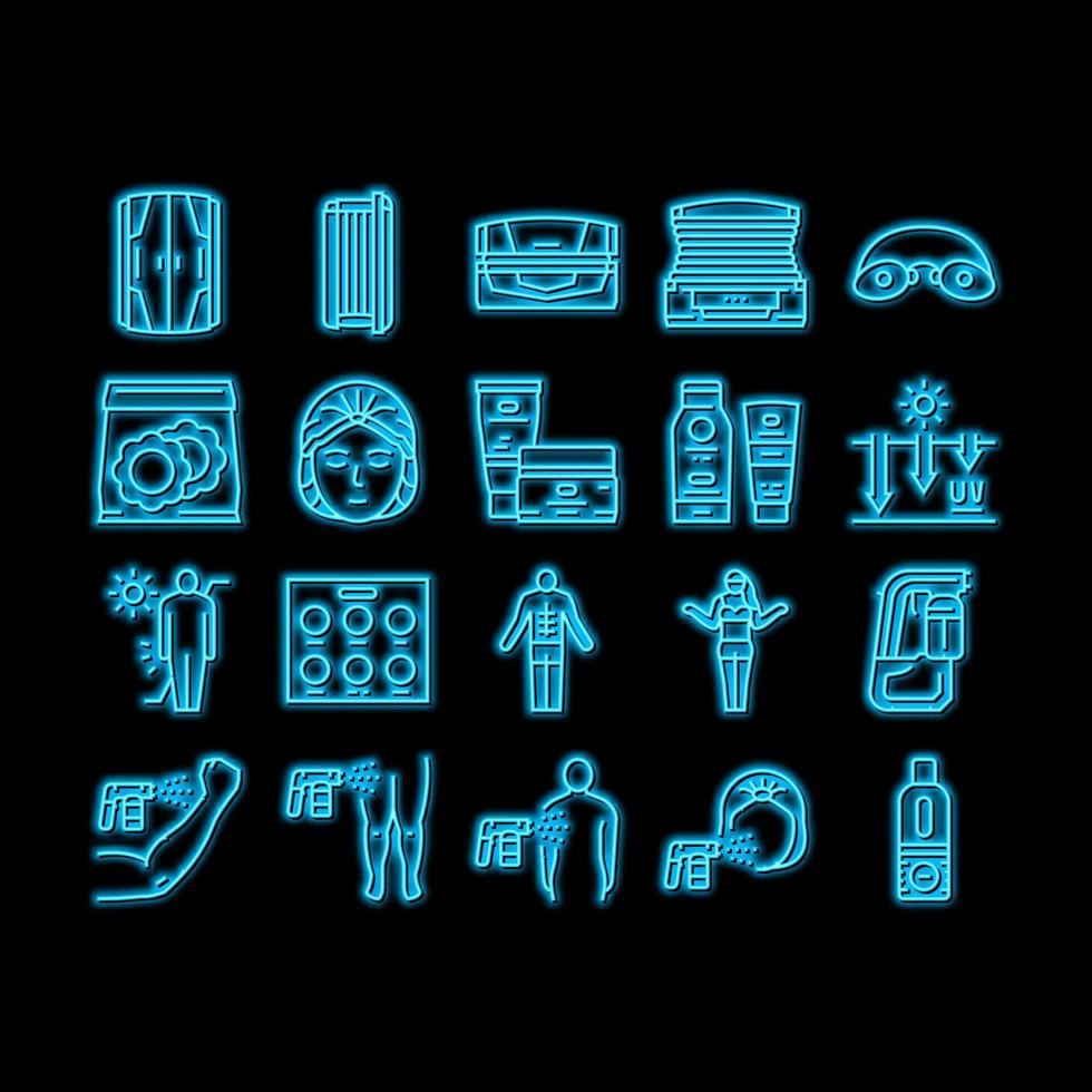 Solarium Salon Tanning Service Neon Glow Icon Illustration 20584616
