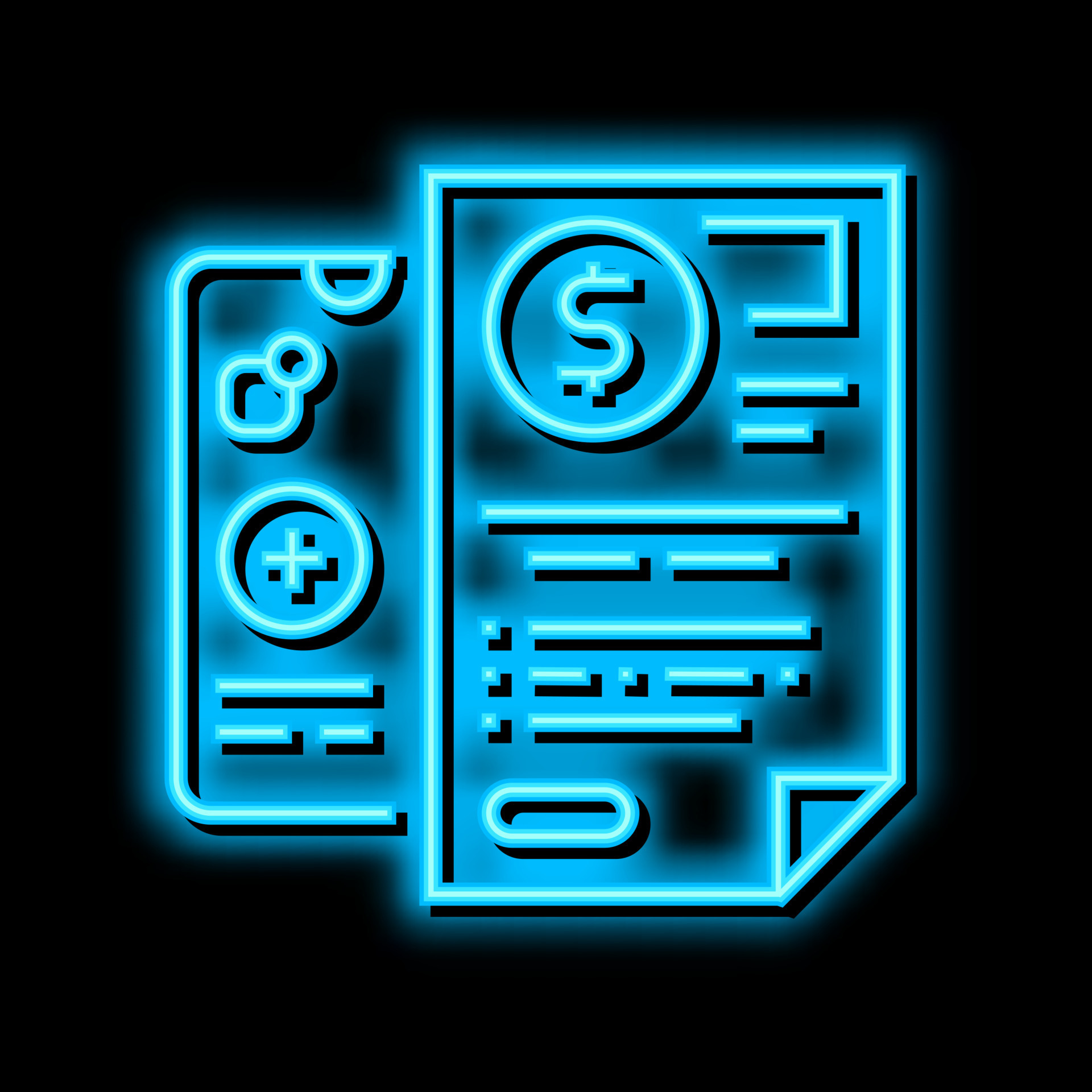 insurtech documentation neon glow icon illustration 20585162 Vector Art at Vecteezy