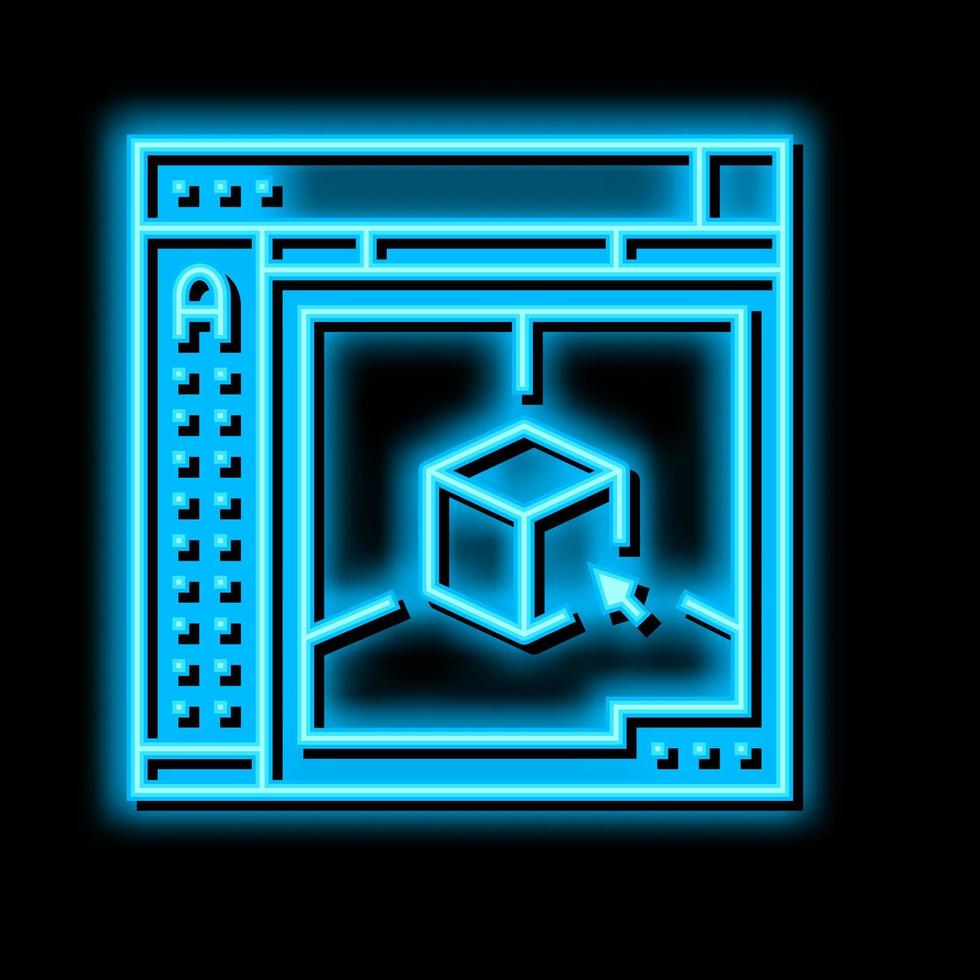 autocad 3d program neon glow icon illustration 20585274 Vector Art at ...