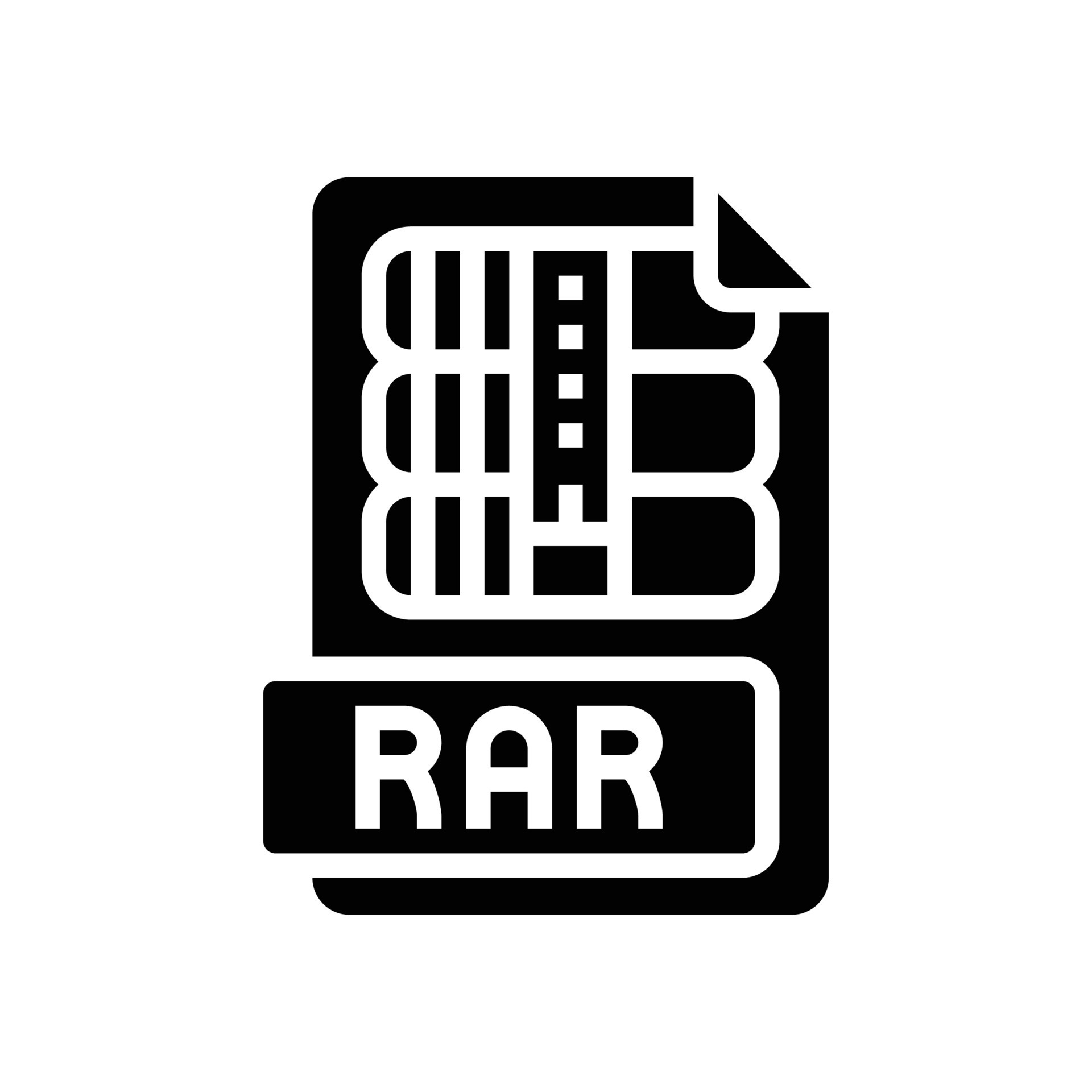 Rar File Format Document Glyph Icon Vector Illustration 20585984 Vector