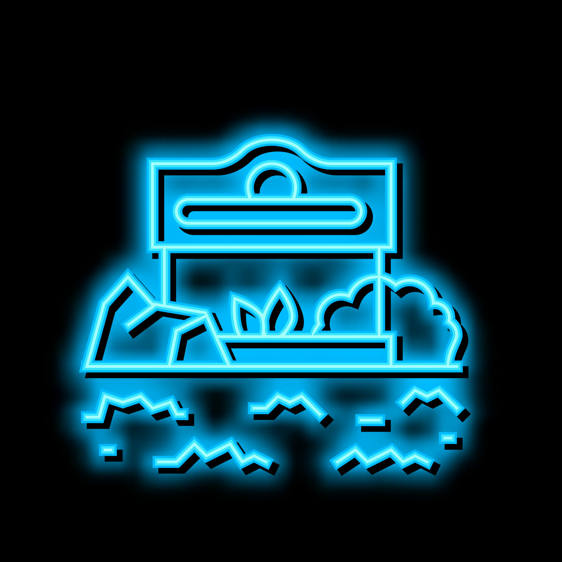 commercial landscape neon glow icon illustration 20586112 Vector Art at ...
