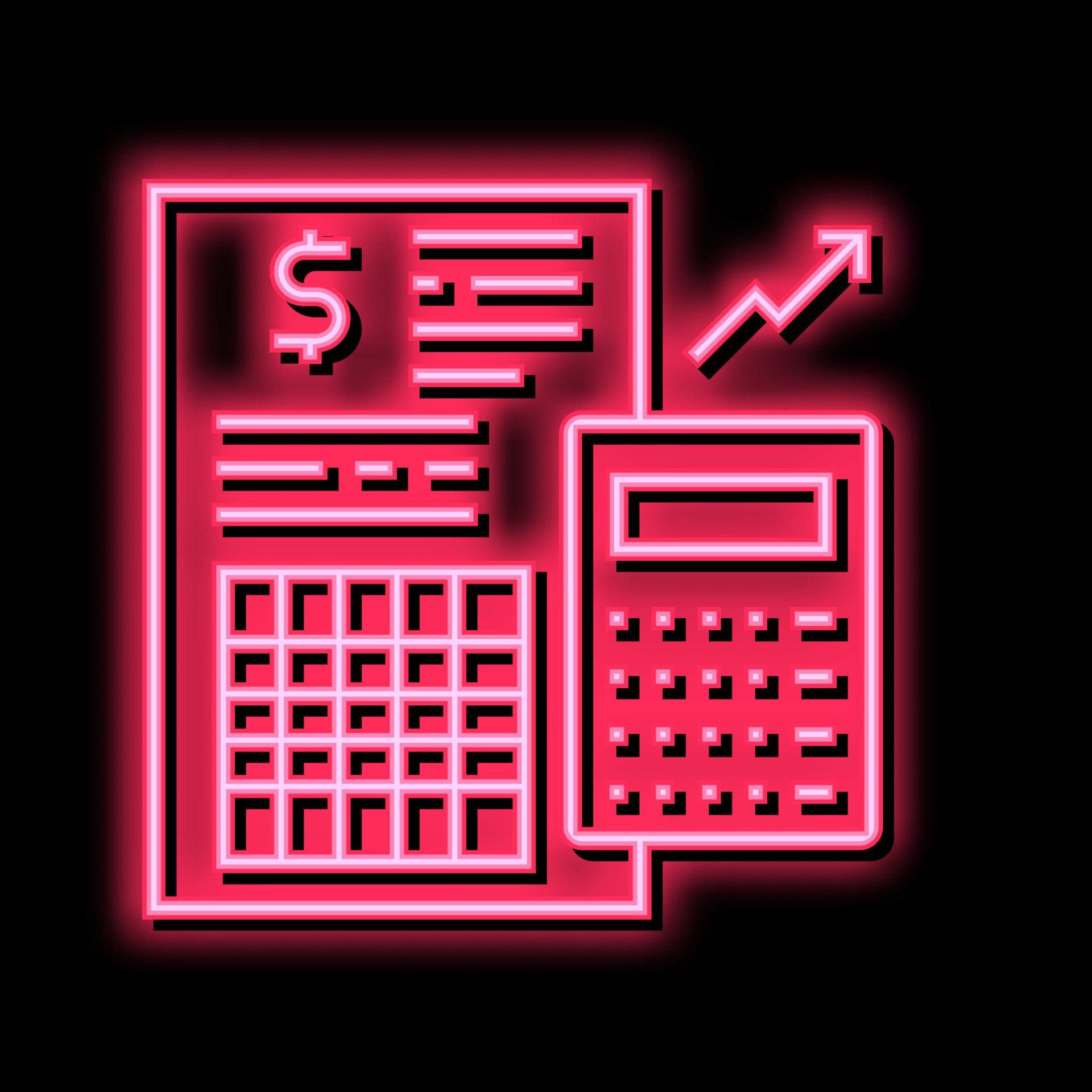 financial report calculator neon glow icon illustration 20588828 Vector ... financial report calculator neon glow icon illustration 20588828 Vector ...